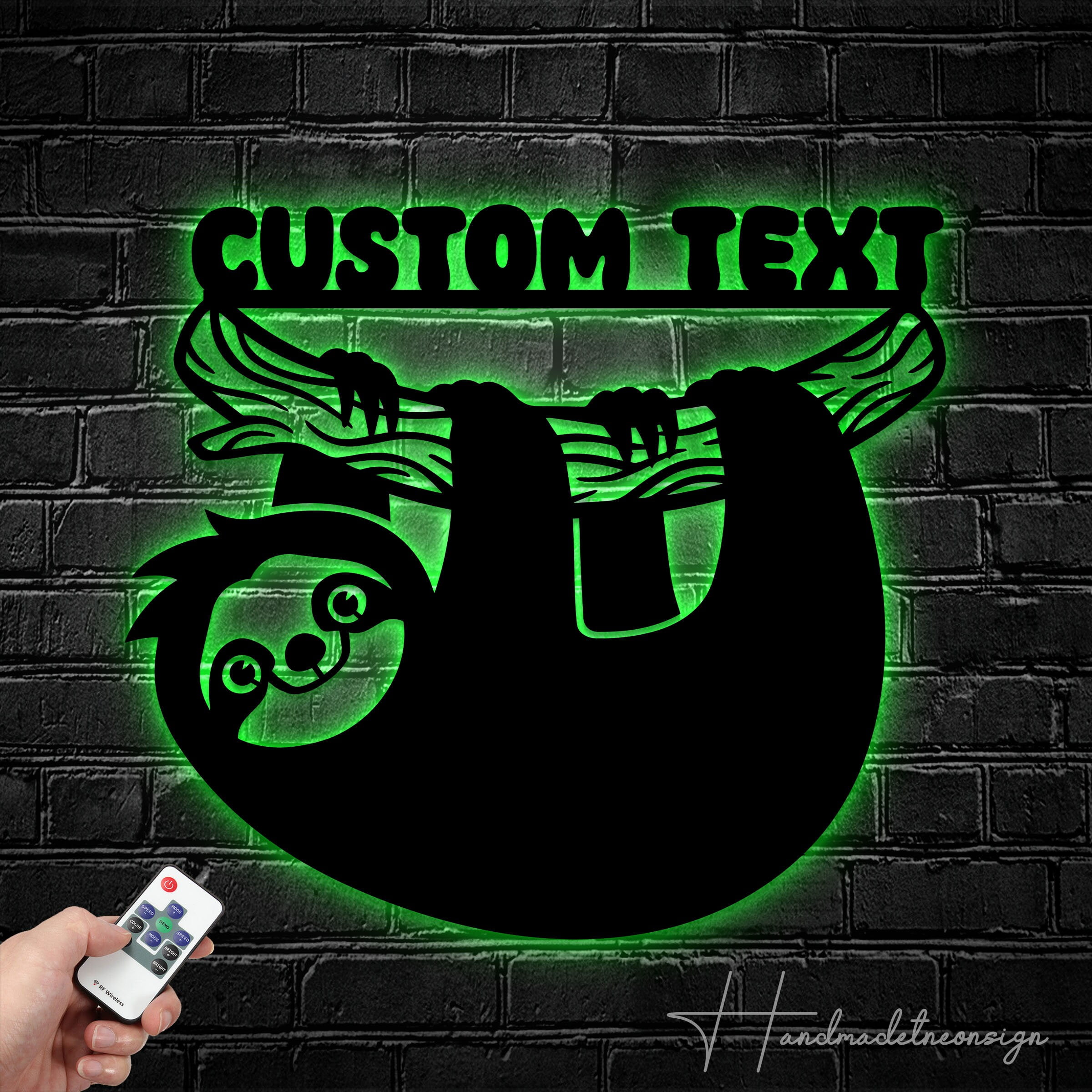 Handmadetneonsign Custom Text Sloth Metal Wall Art LED Light ...