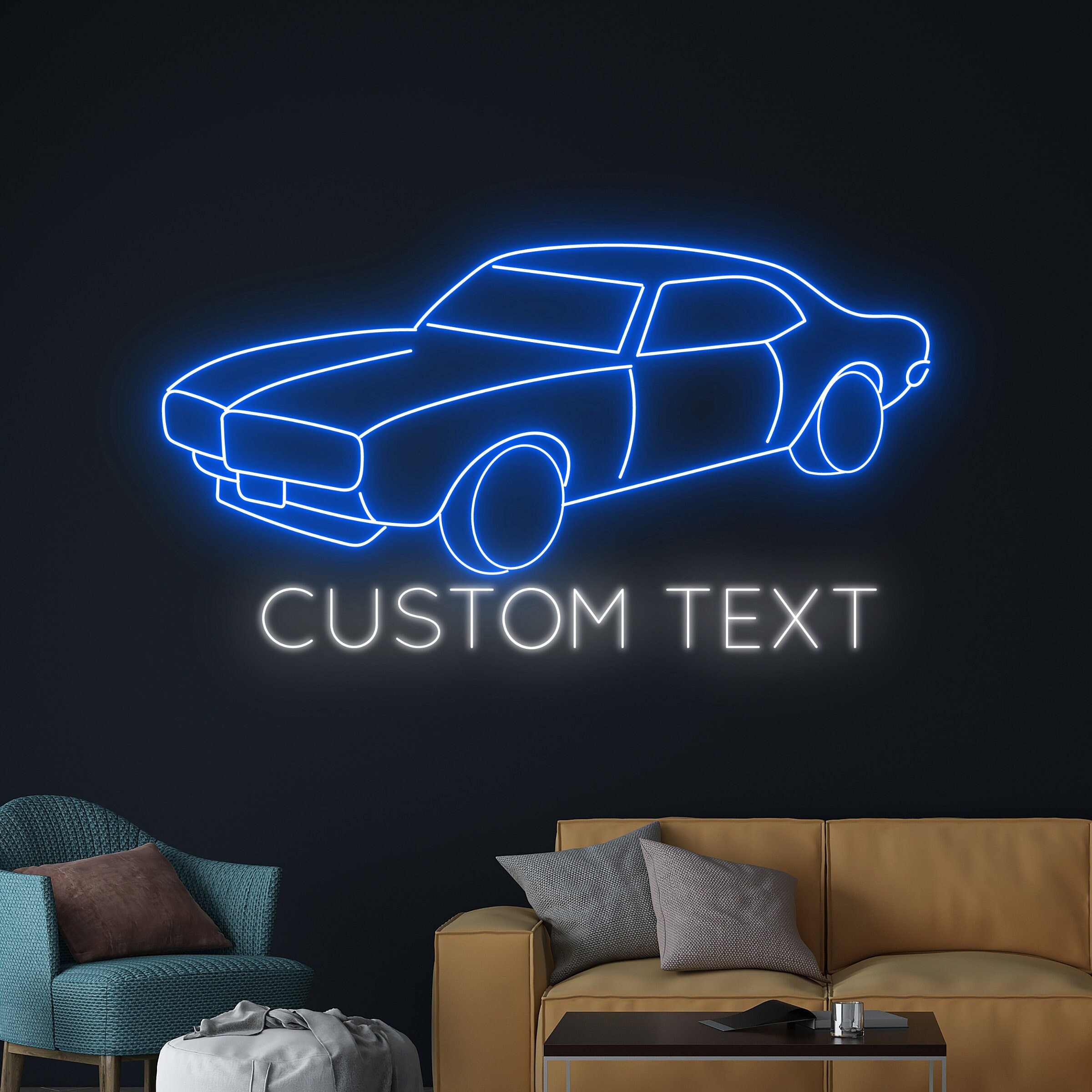 Handmadetneonsign Custom Text Sport Car Neon Sign, Luxury Car Led Sign ...