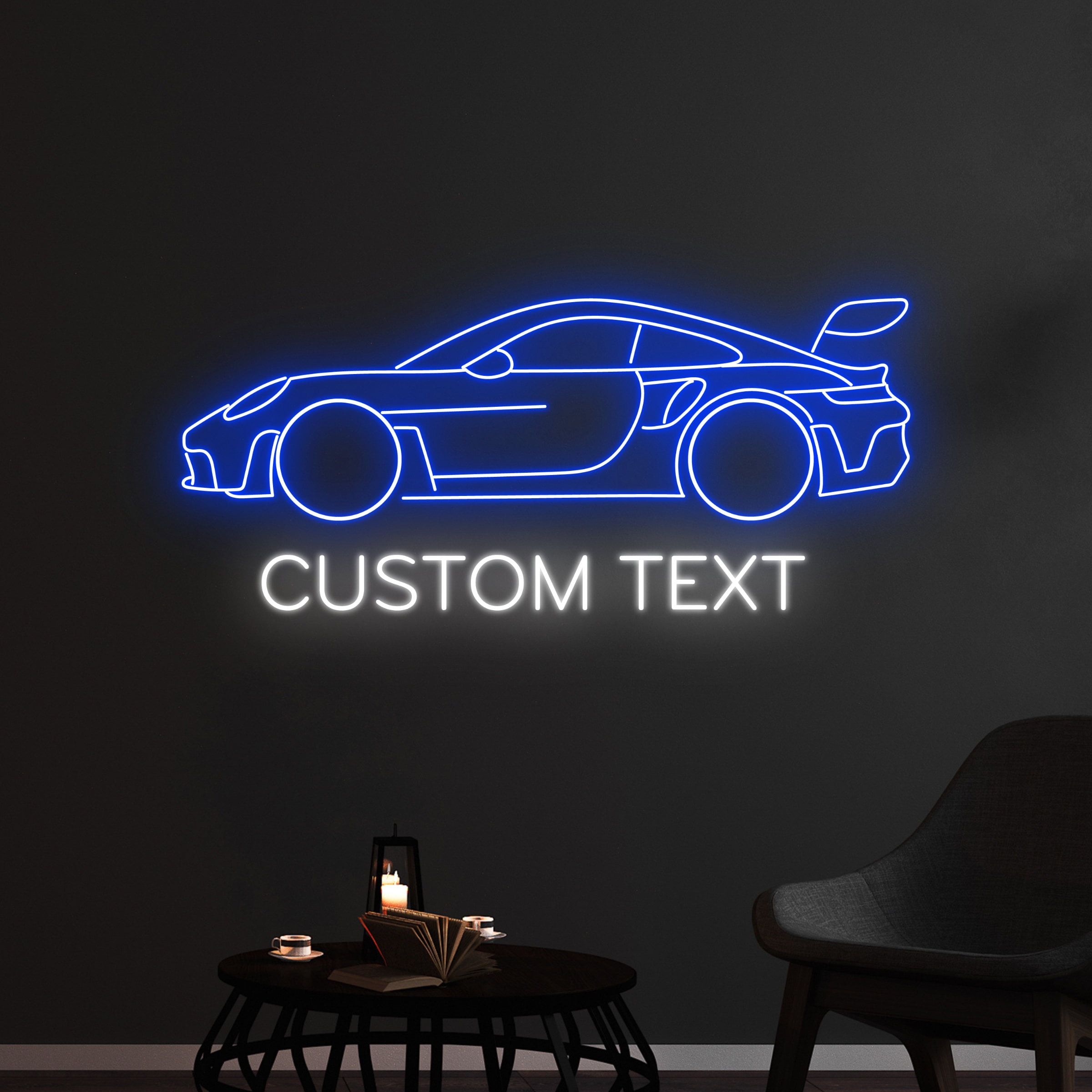 Handmadetneonsign Custom Text Sport Car Neon Sign, Luxury Car Led Sign ...