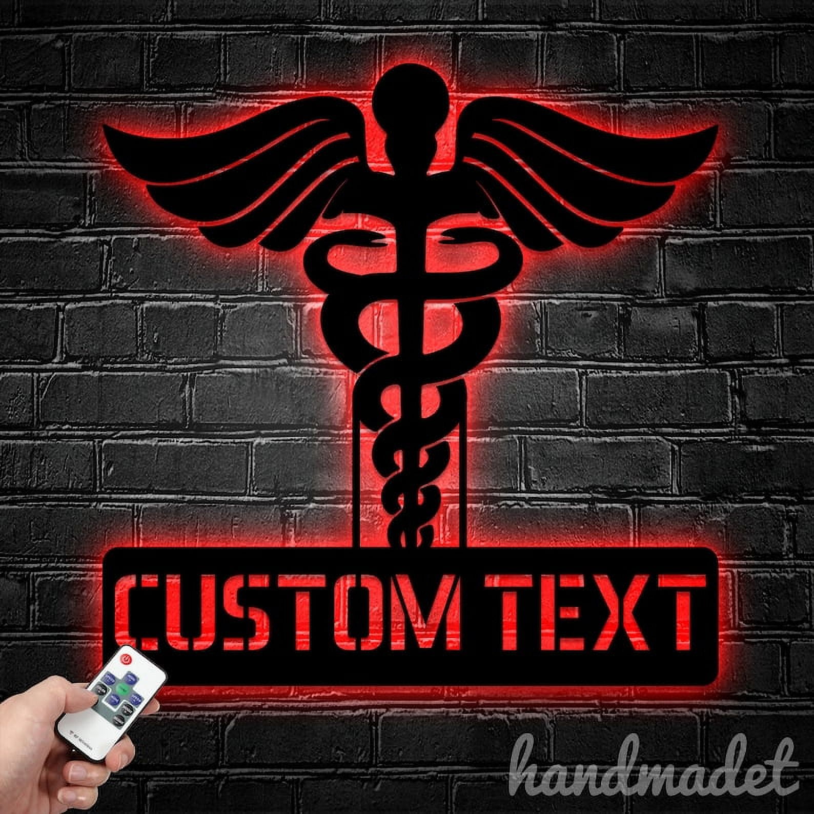 Handmadetneonsign Custom The Caduceus Metal Wall Art LED Light ...