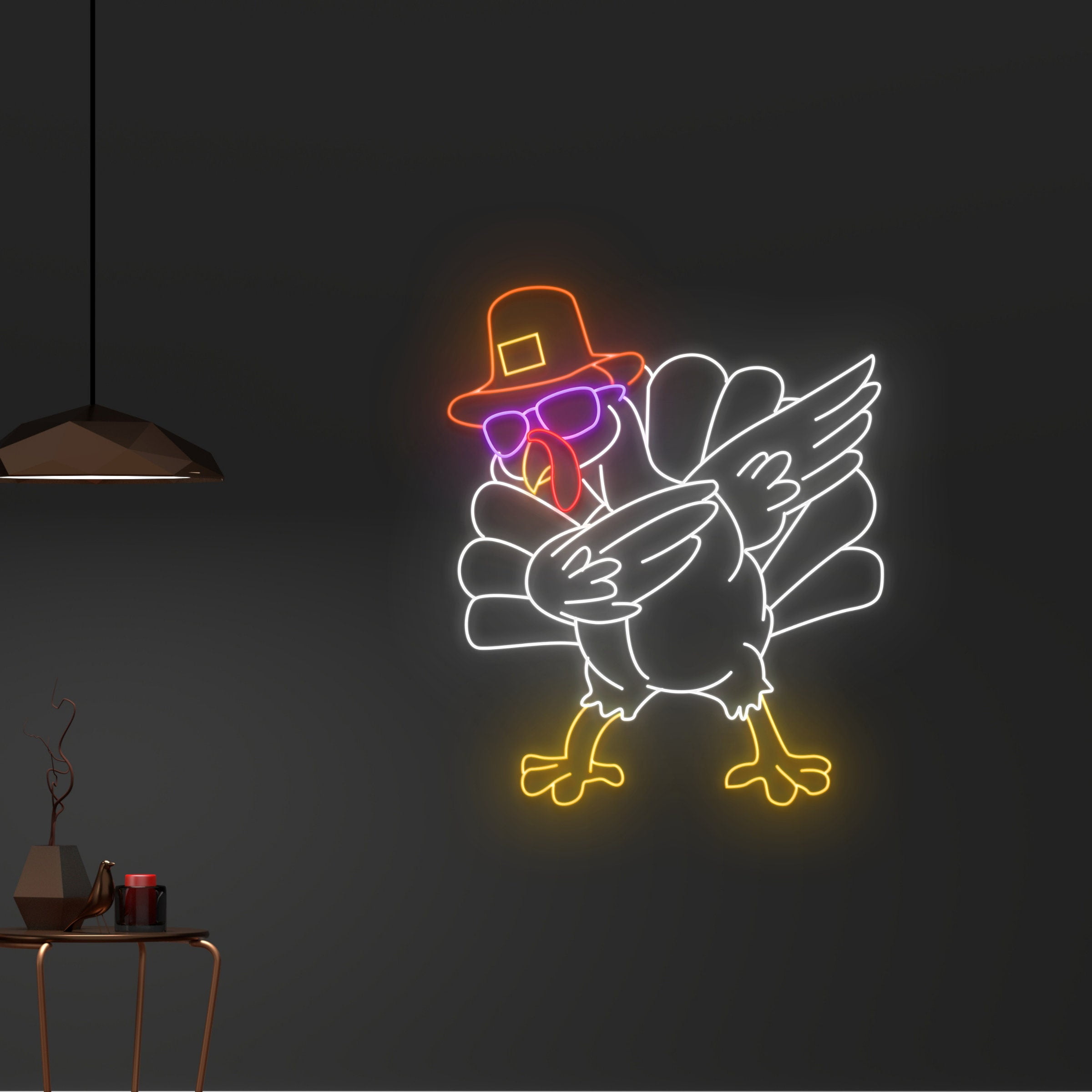Handmadetneonsign Custom Turkey Neon Sign, Thanksgiving Turkey LED ...