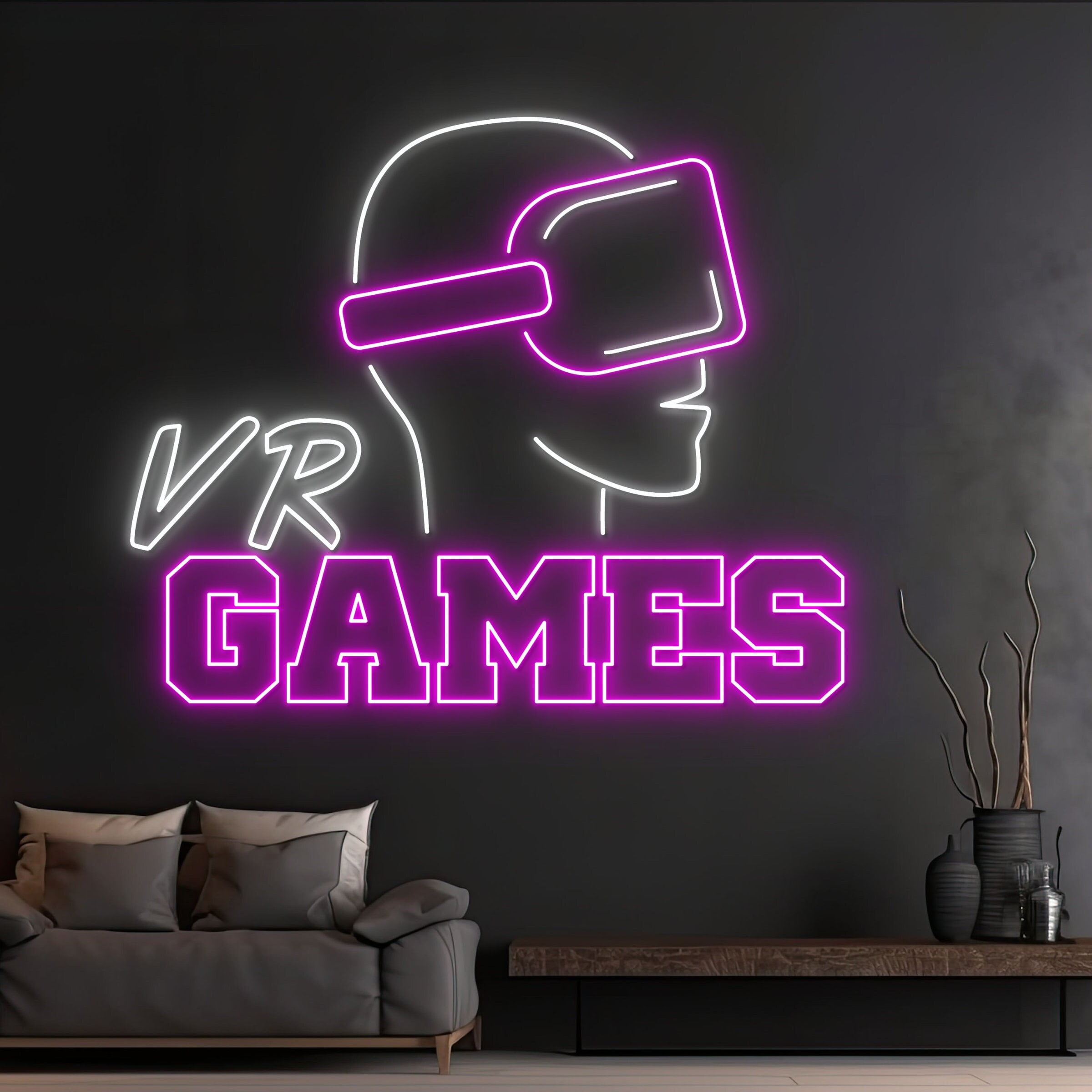 Handmadetneonsign Custom VR Games Neon Sign, Virtual Reality Led Sign ...
