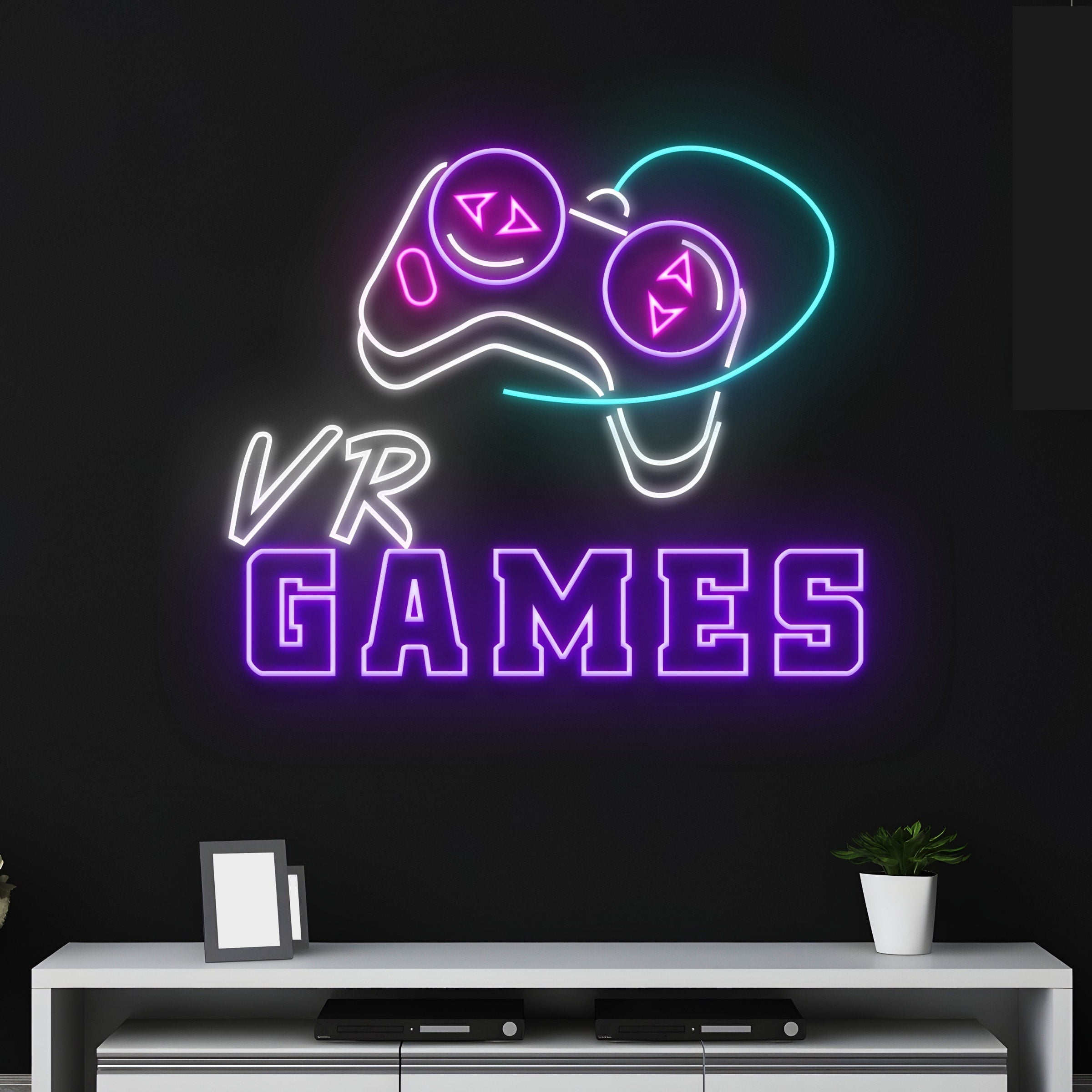 Handmadetneonsign Custom VR Games Neon Sign, Virtual Reality Led Sign ...