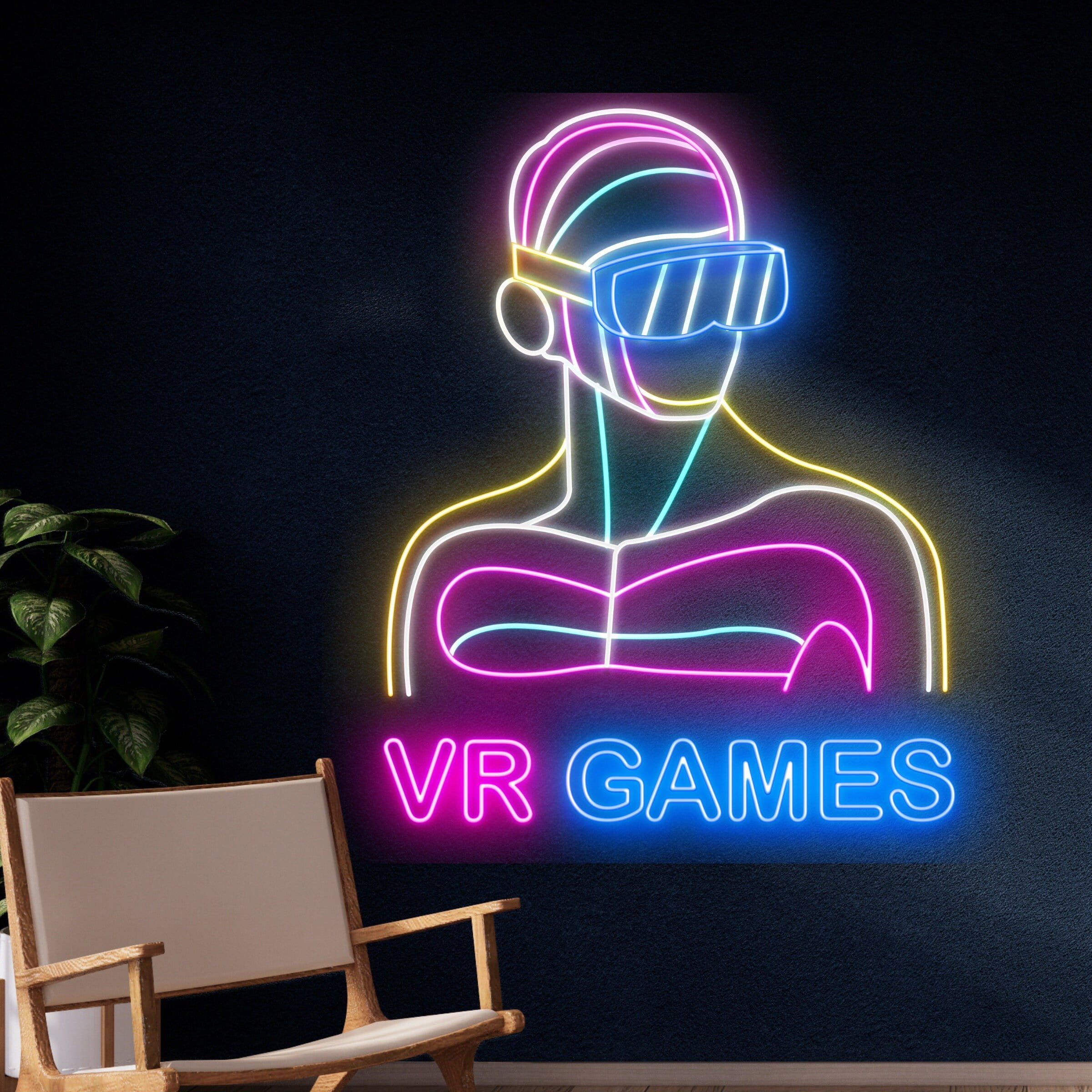 Handmadetneonsign Custom VR Games Neon Sign, Virtual Reality Led Sign ...