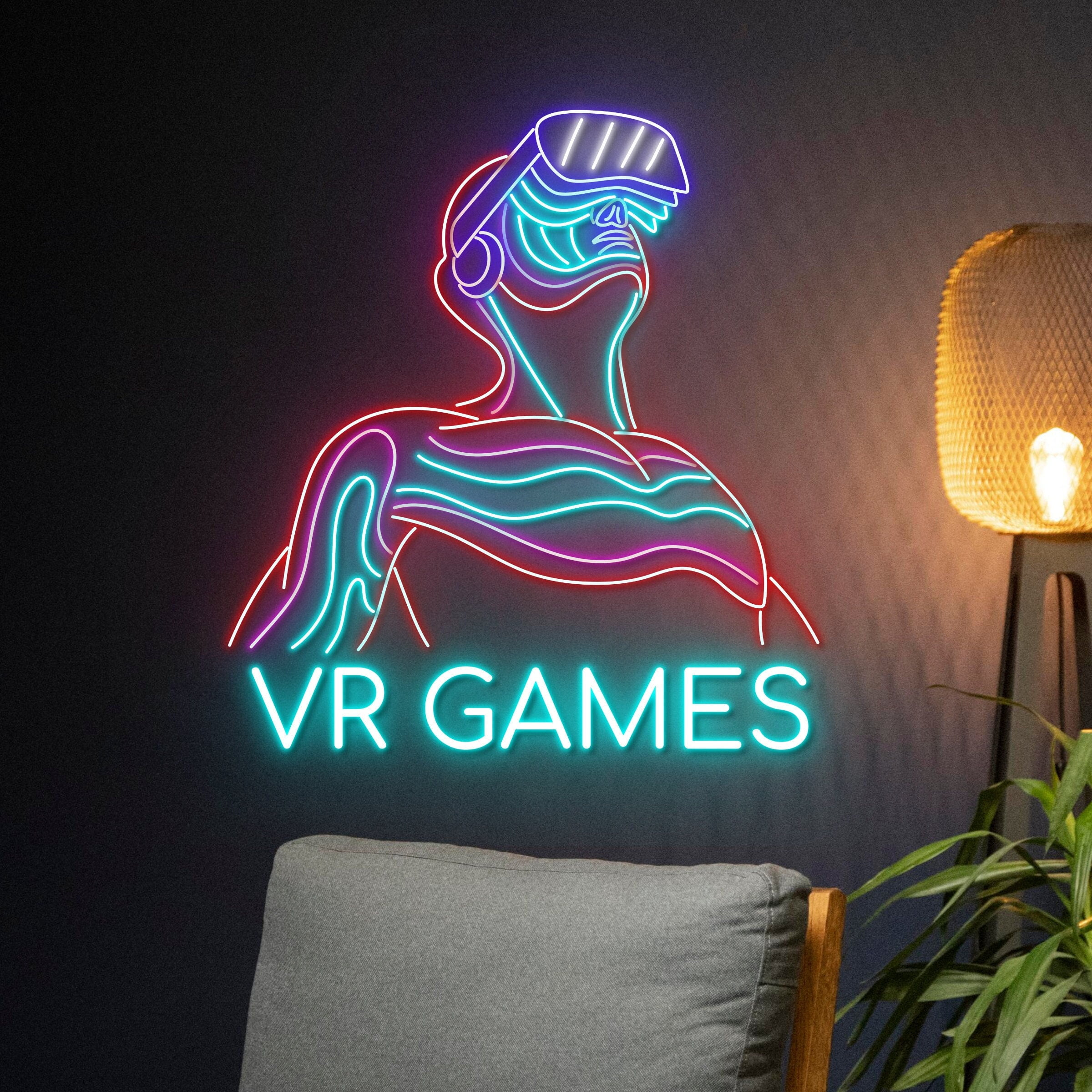 Handmadetneonsign Custom VR Games Neon Sign, Virtual Reality Led Sign ...