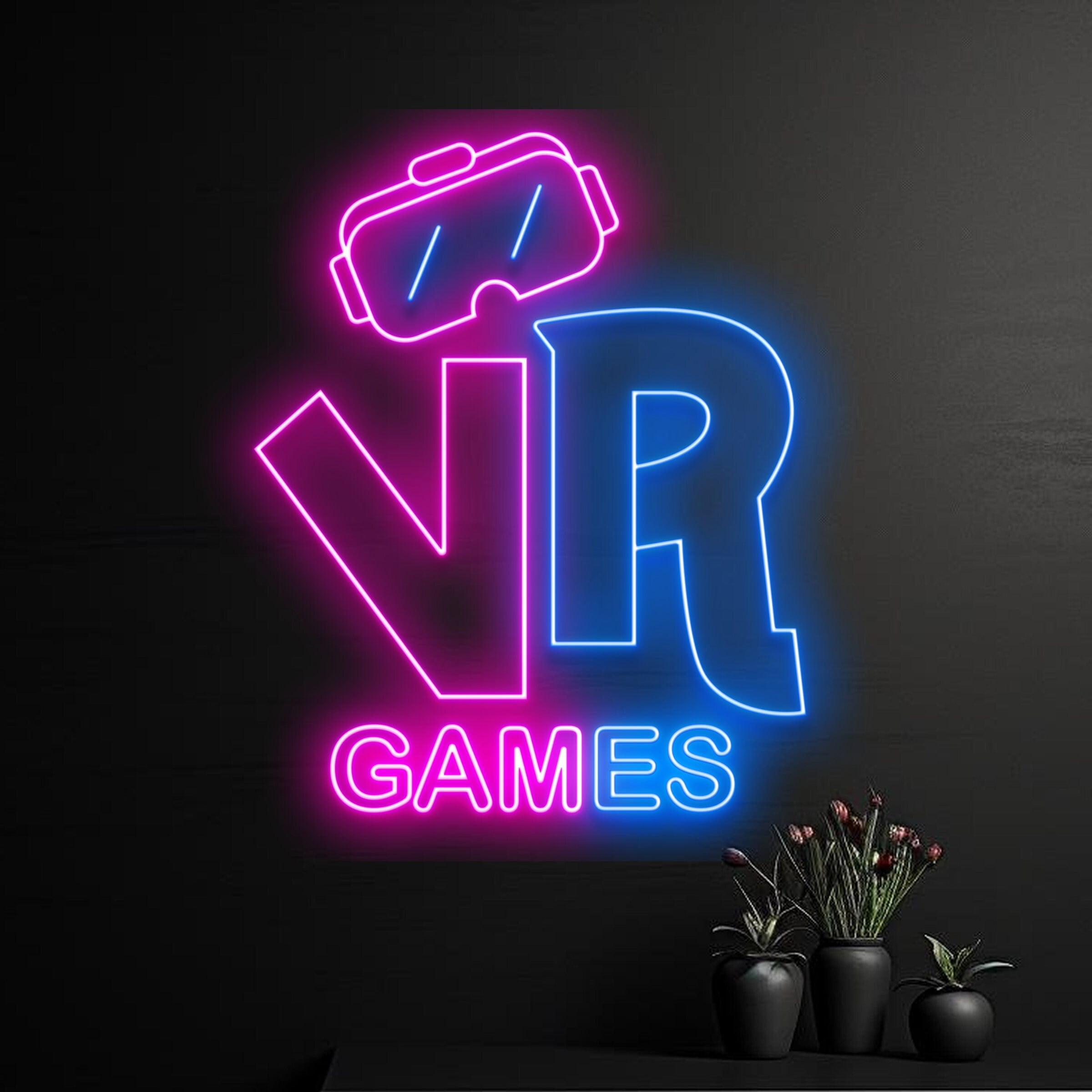 Handmadetneonsign Custom VR Games Neon Sign, Virtual Reality Led Sign ...