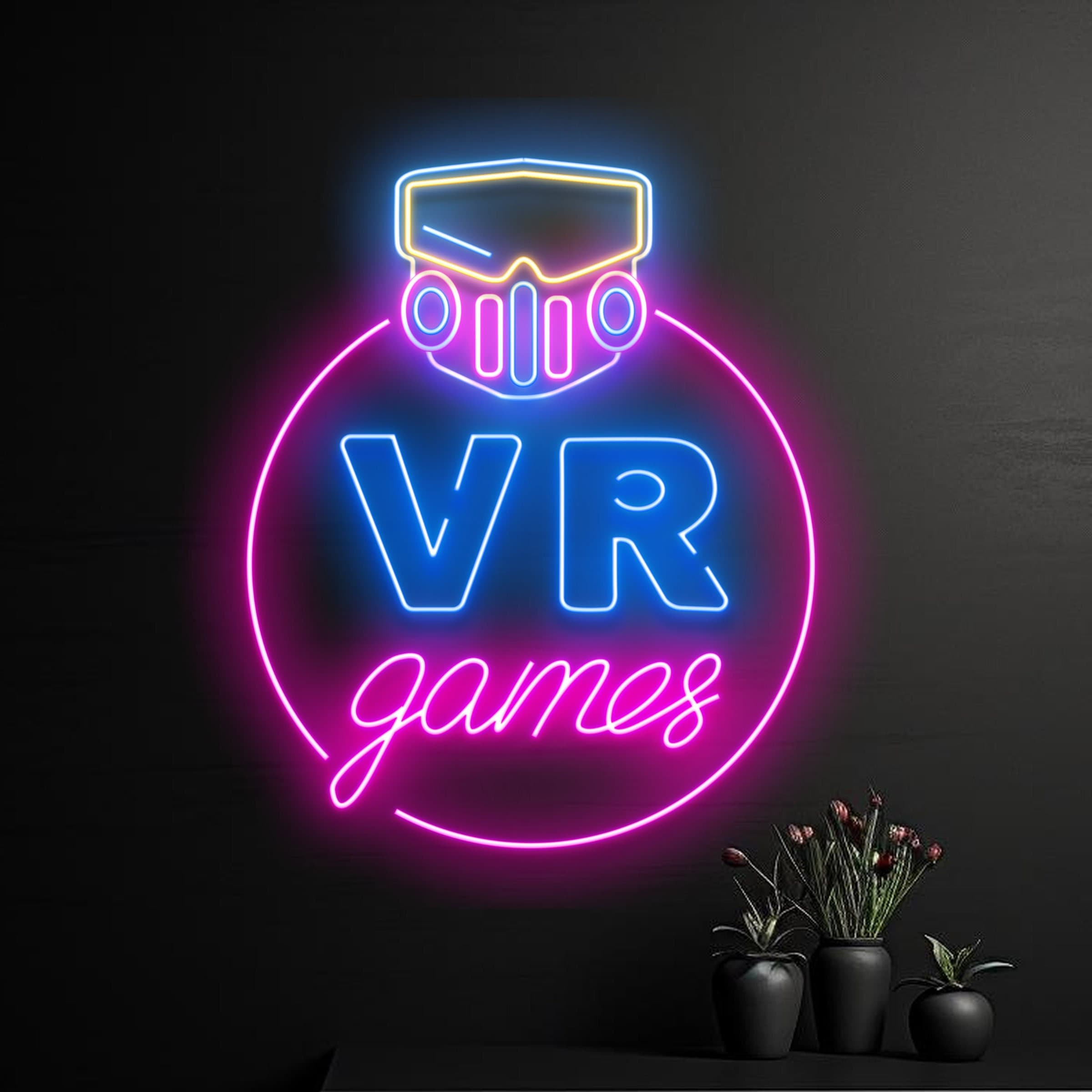 Handmadetneonsign Custom VR Games Neon Sign, Virtual Reality Led Sign ...