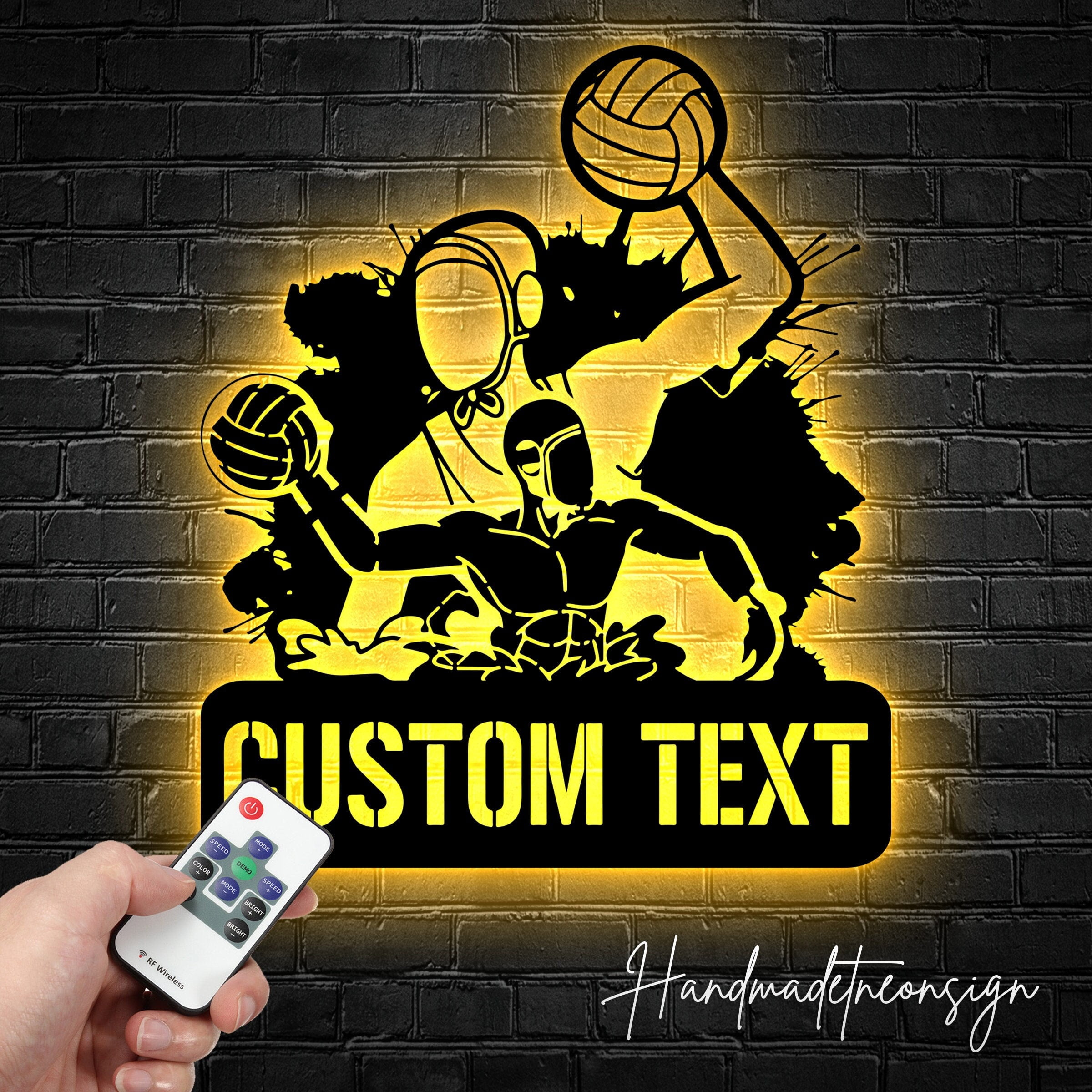 Handmadetneonsign Custom Water Polo Metal Wall Art With LED Light ...