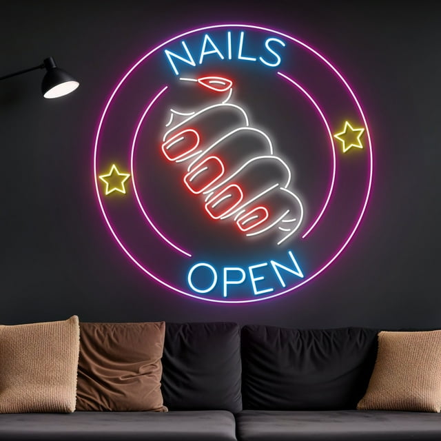 Handmadetneonsign Custom Woman Nail Neon Sign, Personalized Nail Salon ...