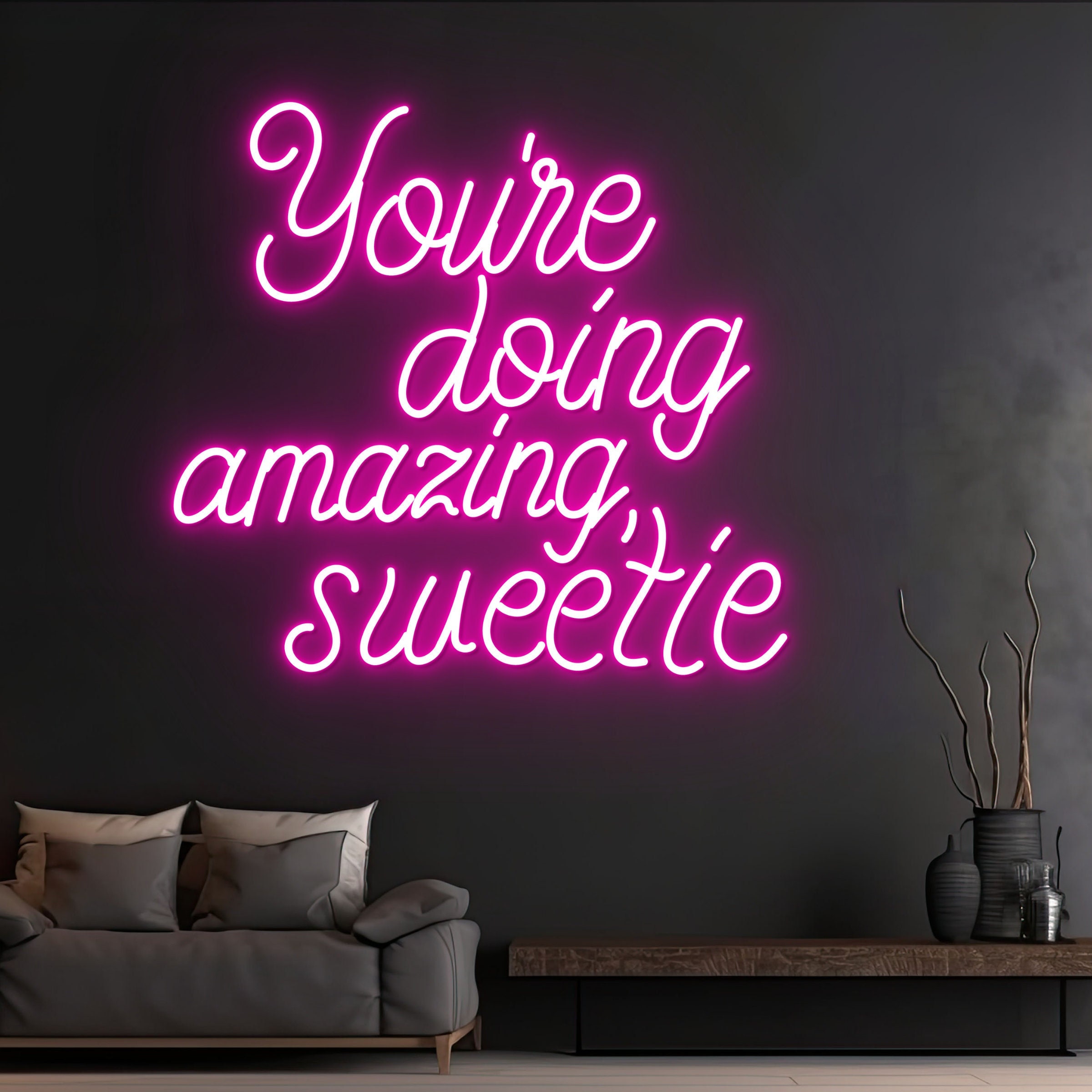 Handmadetneonsign Custom You're Doing Amazing Sweetie Neon Sign, Custom ...