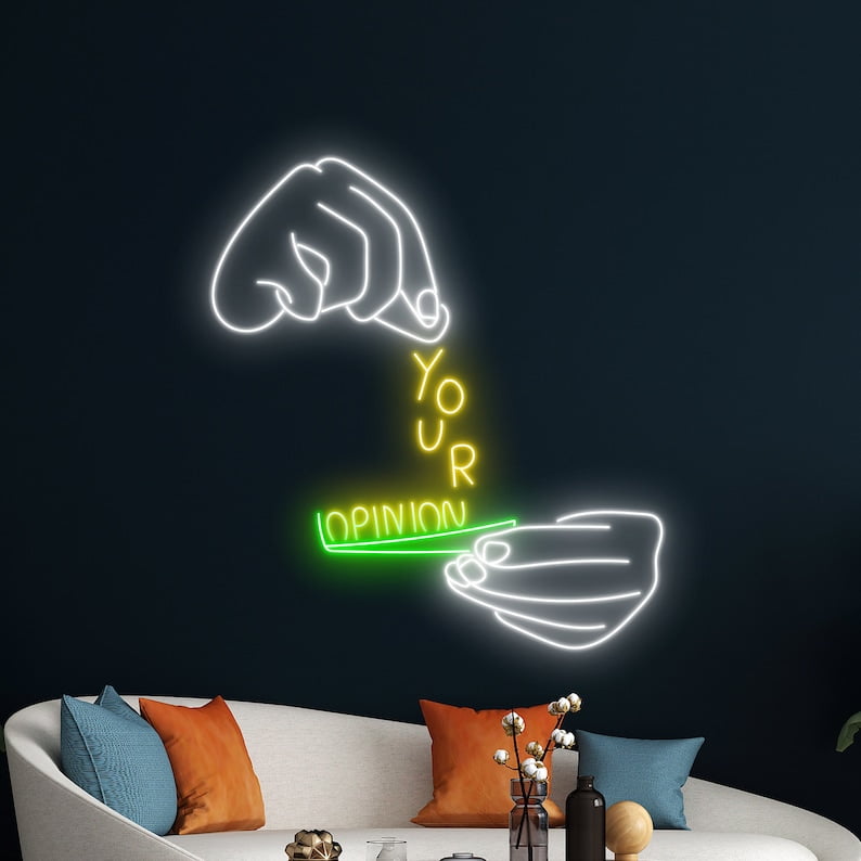 Handmadetneonsign Custom Your Opinion Roll Joint Hand Led Sign, Roll ...