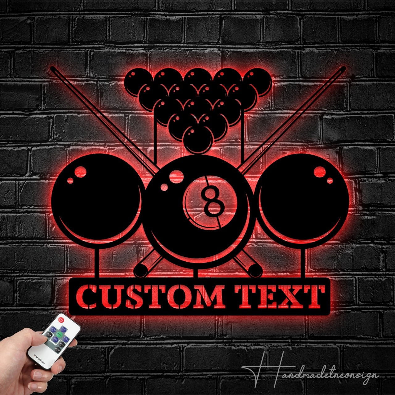 Handmadetneonsign CustomText Billiards Pool Hall Metal Wall Art LED ...