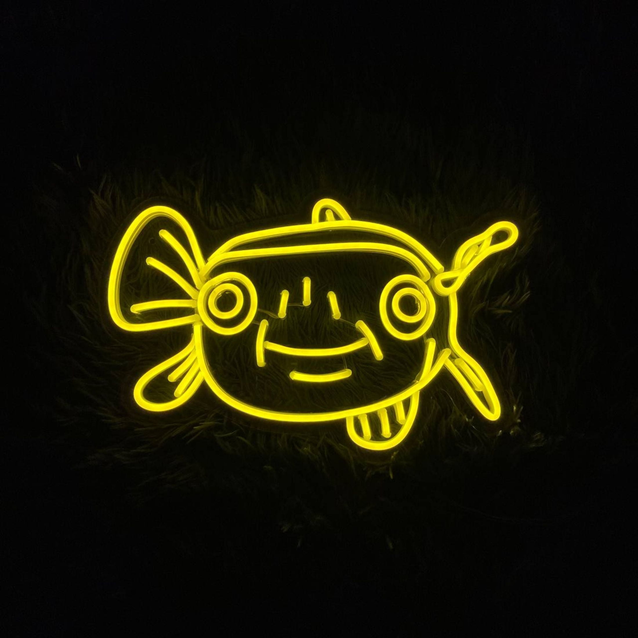 Handmadetneonsign Cute Fish Neon Sign, Fishing Lover Man Cave Wall Art ...