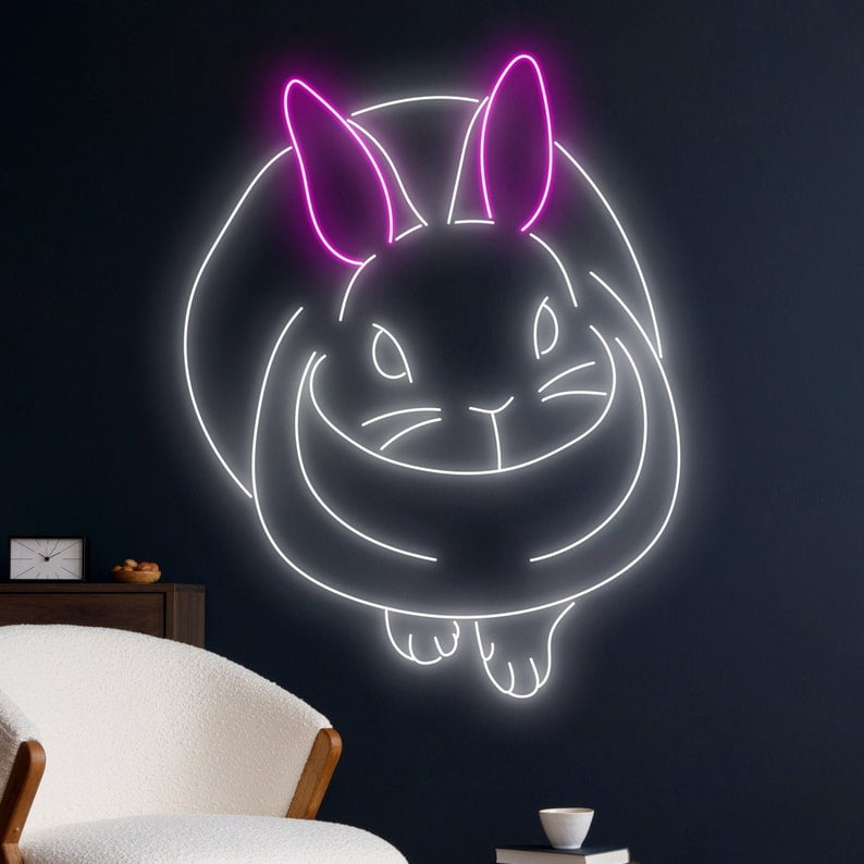 Handmadetneonsign Cute Rabbit Neon Sign, Bunny Neon Light, Easter ...