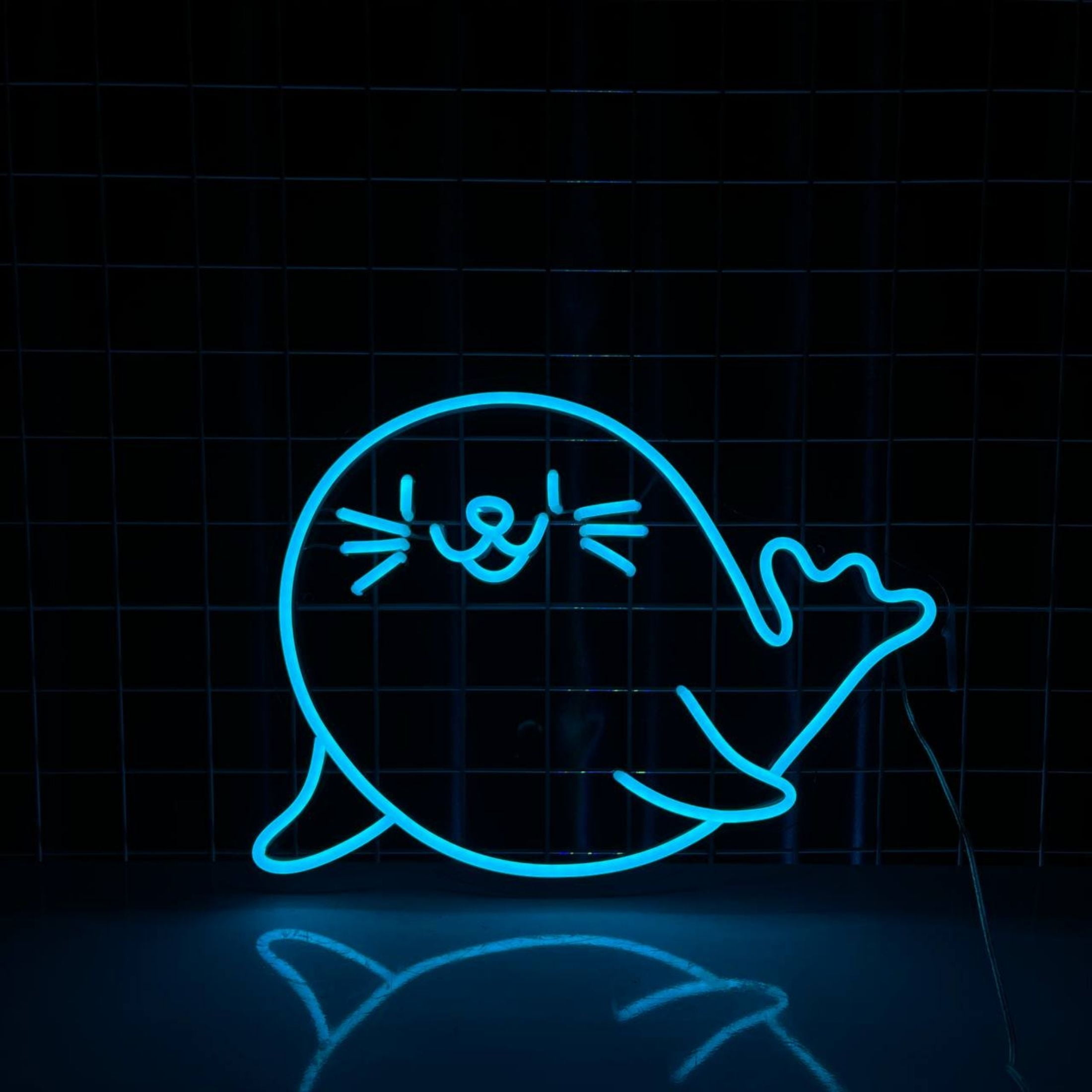 Handmadetneonsign Cute Seal Neon Sign, Seal Wall Art Decor, Seal Neon ...