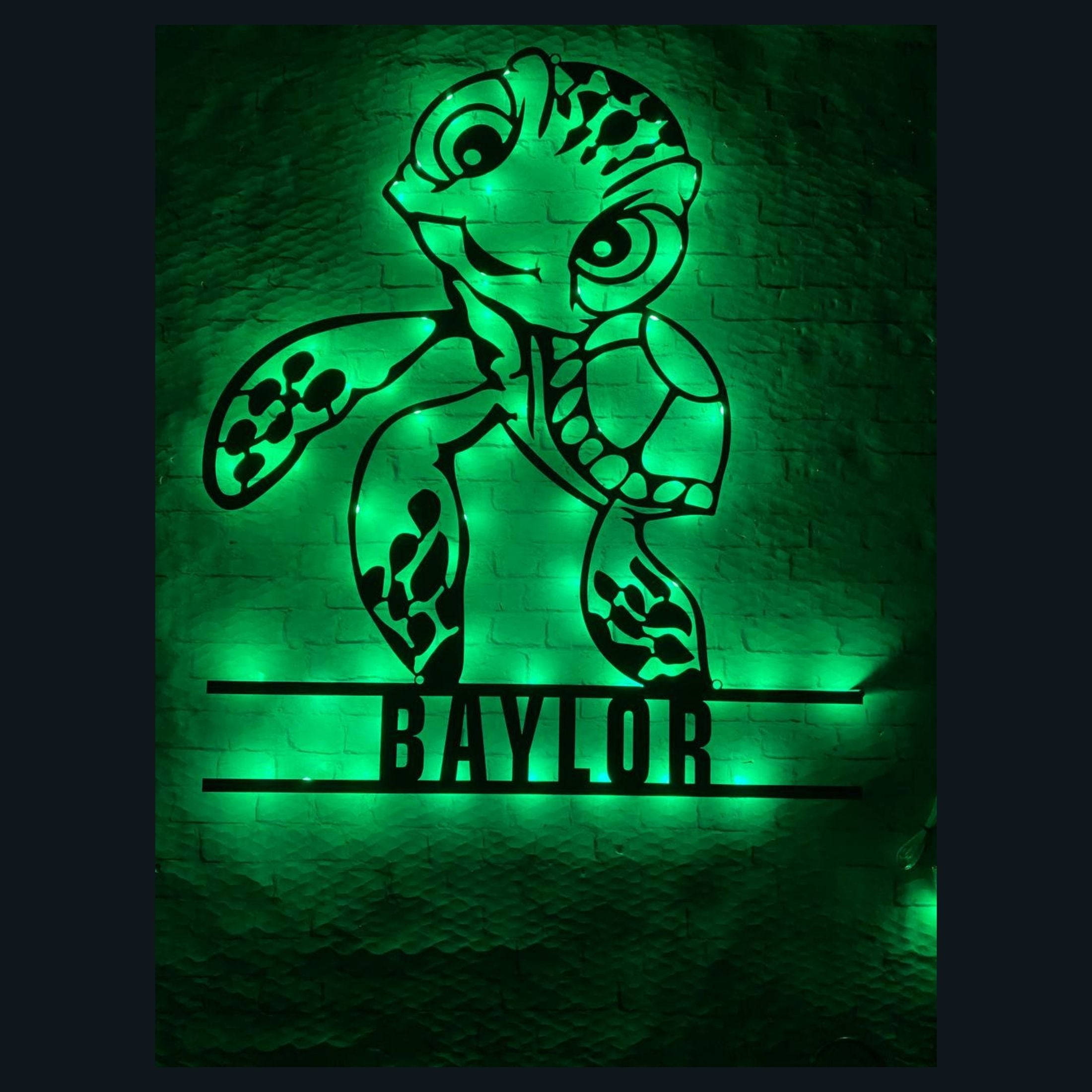 Handmadetneonsign Cute Turtle Hawaiian Metal Wall Art Light, Turtle ...