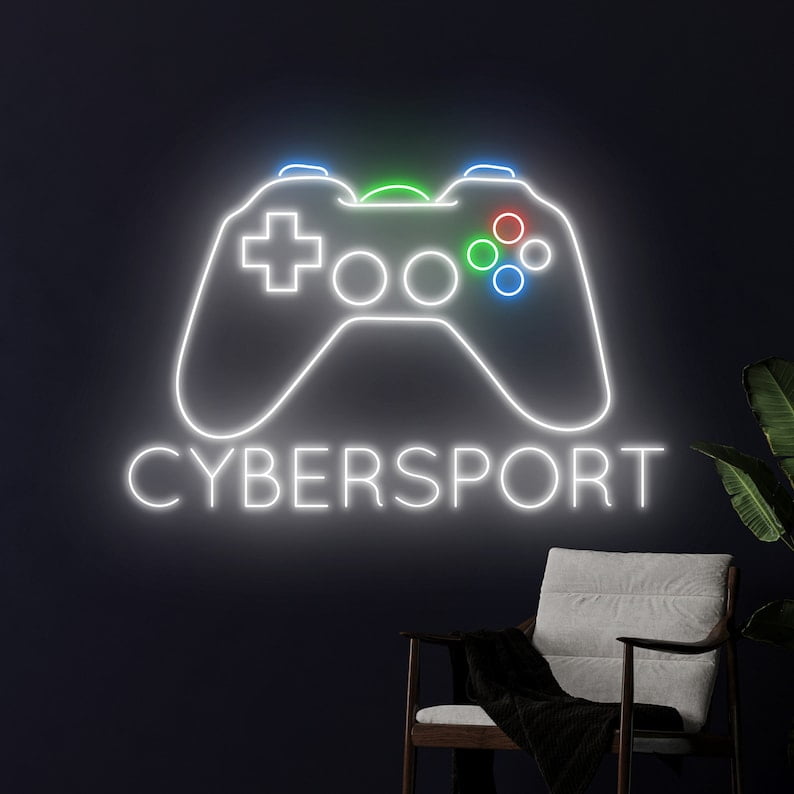 Handmadetneonsign Cybersport Neon Sign, Game Controller Led Sign, Game ...