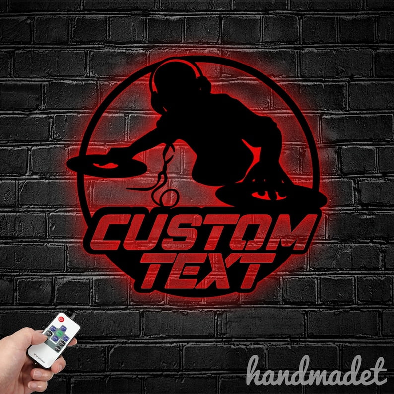 Handmadetneonsign DJ Disc Metal Wall Art, DJ Disc Metal Sign Wall Decor ...