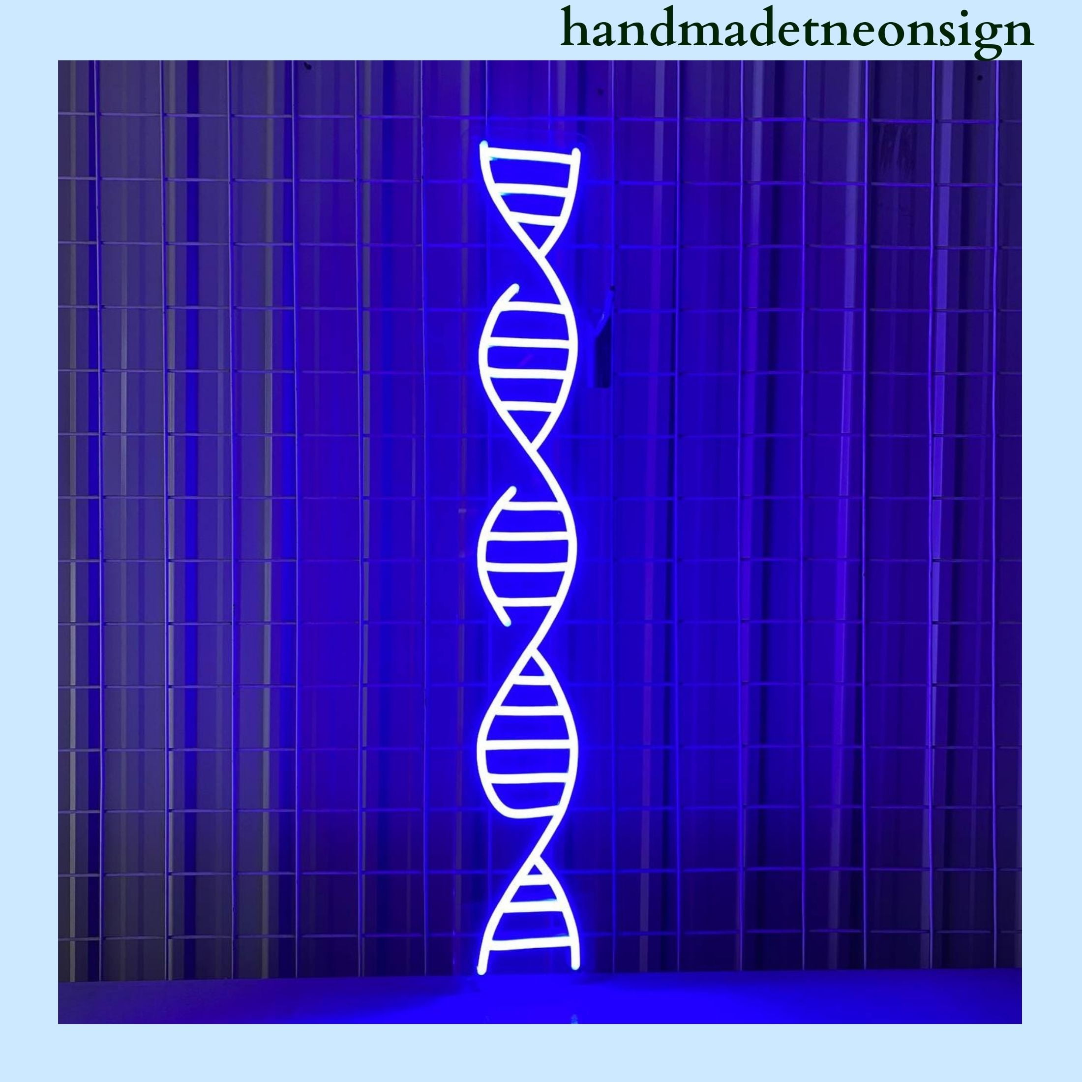 Handmadetneonsign DNA Double Helix Neon Sign, DNA Wall Art Decor ...