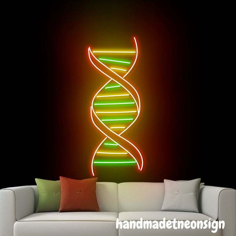 Handmadetneonsign DNA Neon Sign, DNA Double Helix Wall Art Decor ...