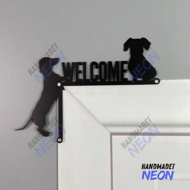 Handmadetneonsign Dachshund Dog Door Corner Sign, Dog Metal Door Topper ...