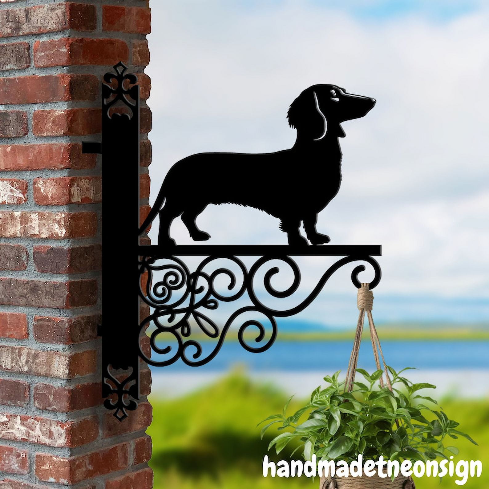 Handmadetneonsign Dachshund Dog Hanging Bracket, Dog Hanging Basket ...