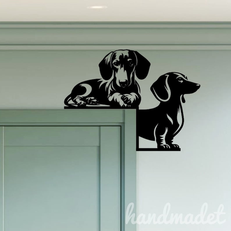 Handmadetneonsign Dachshund Door Corner Sign, Dachshund Metal Door ...
