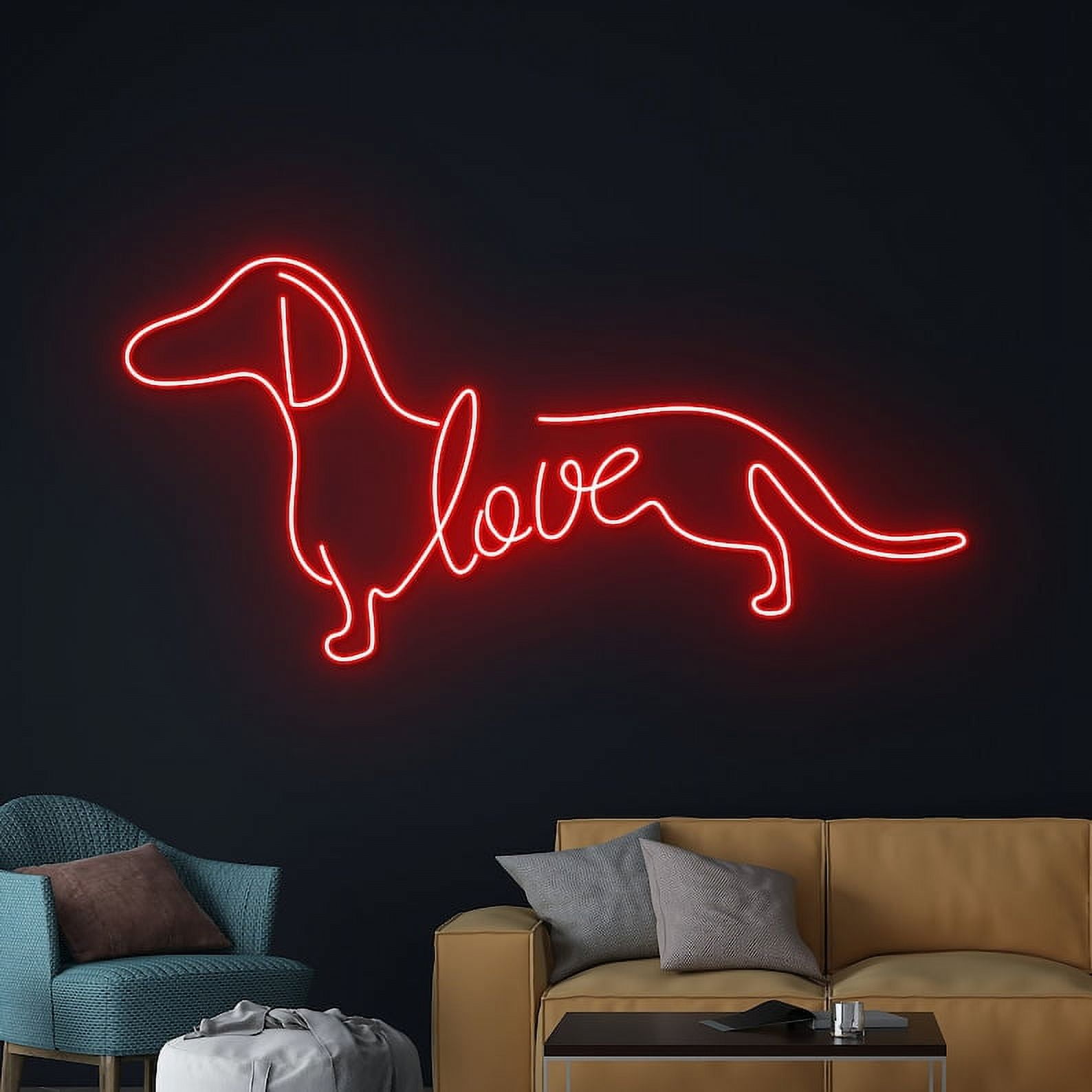 Handmadetneonsign Dachshund Love Neon Sign, Love Dachshund Neon Light ...