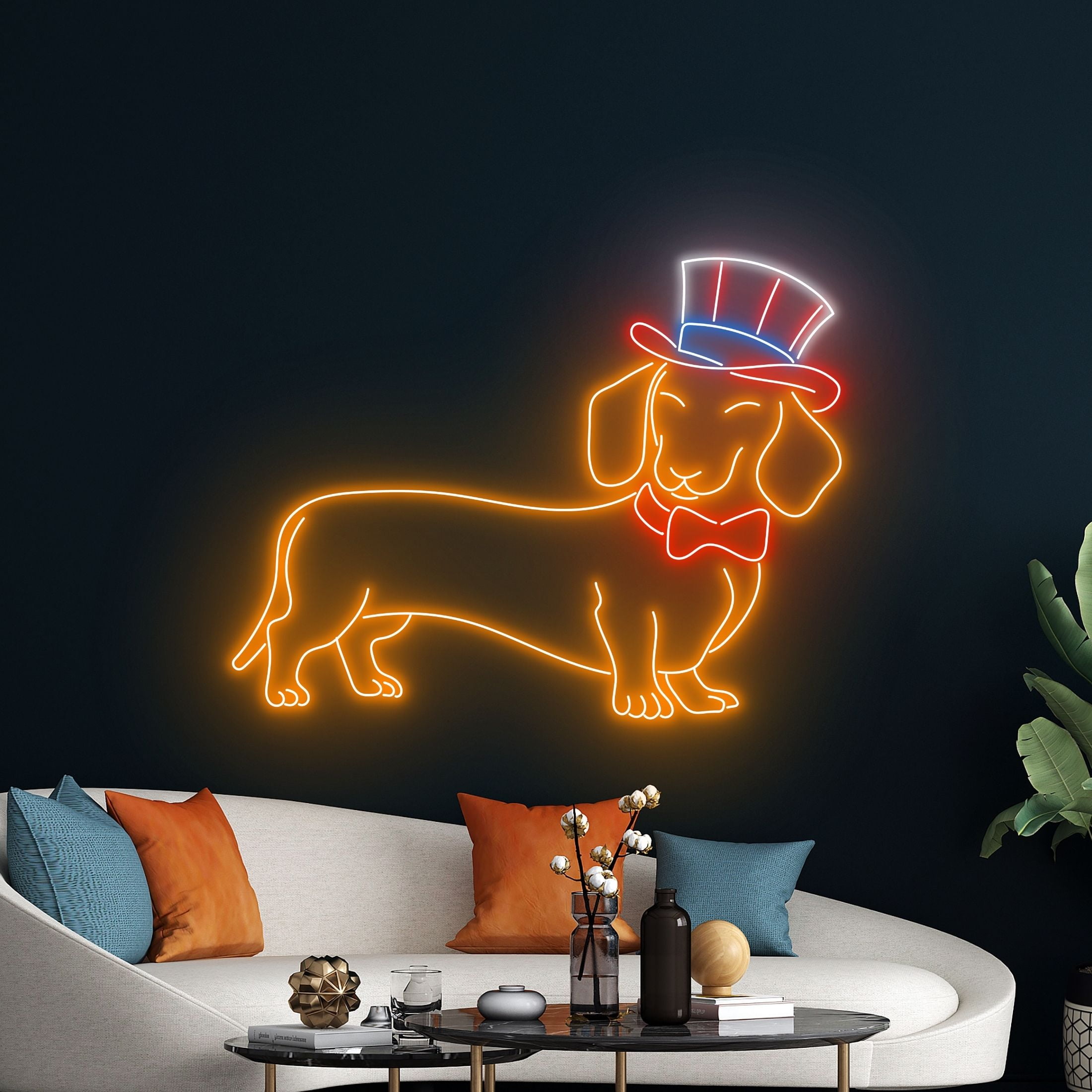 Handmadetneonsign Dachshund Neon Sign, Dachshund Neon Led Art Decor ...