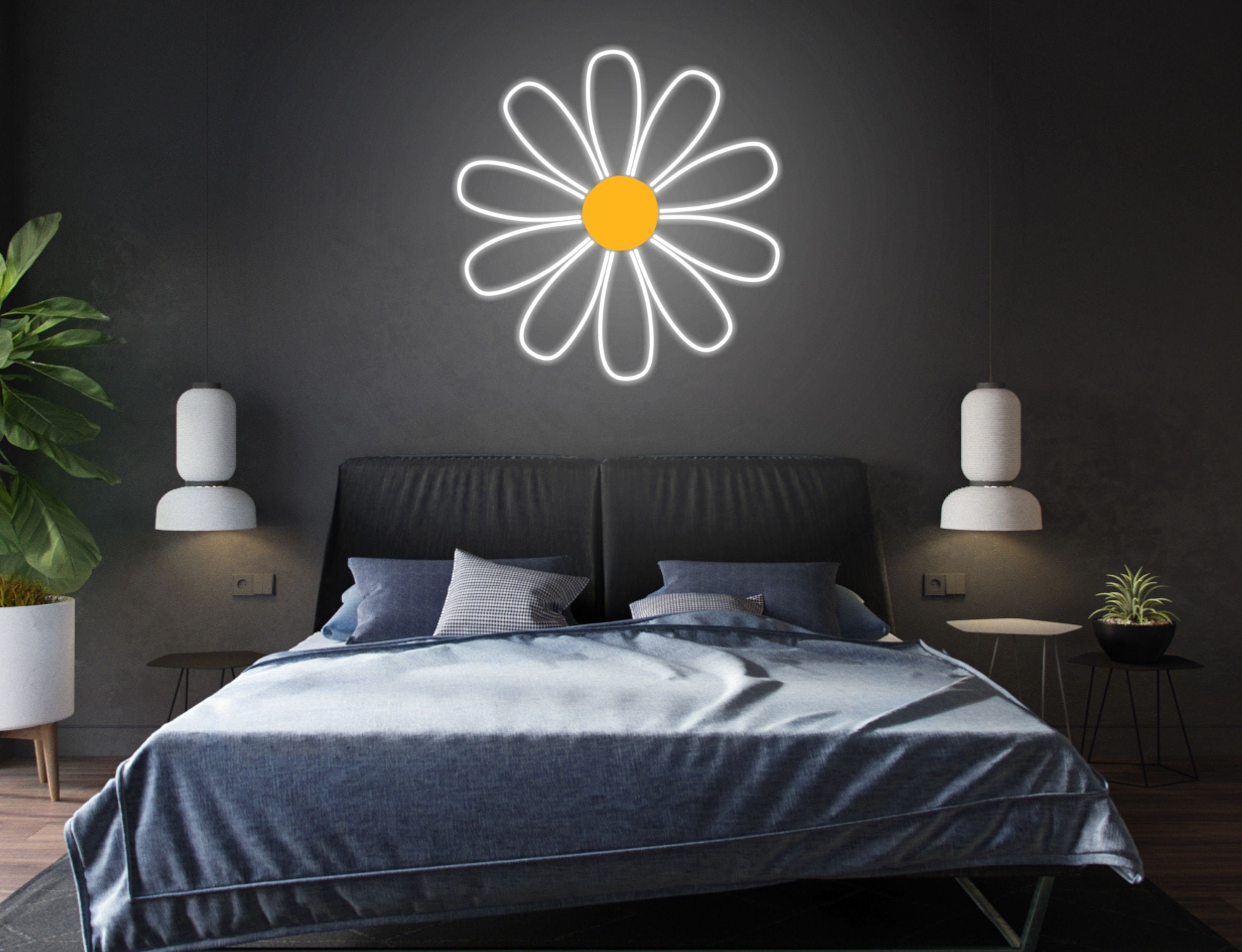 Handmadetneonsign Daisy Flower Neon Sign, Daisy Bedroom Light Sign ...