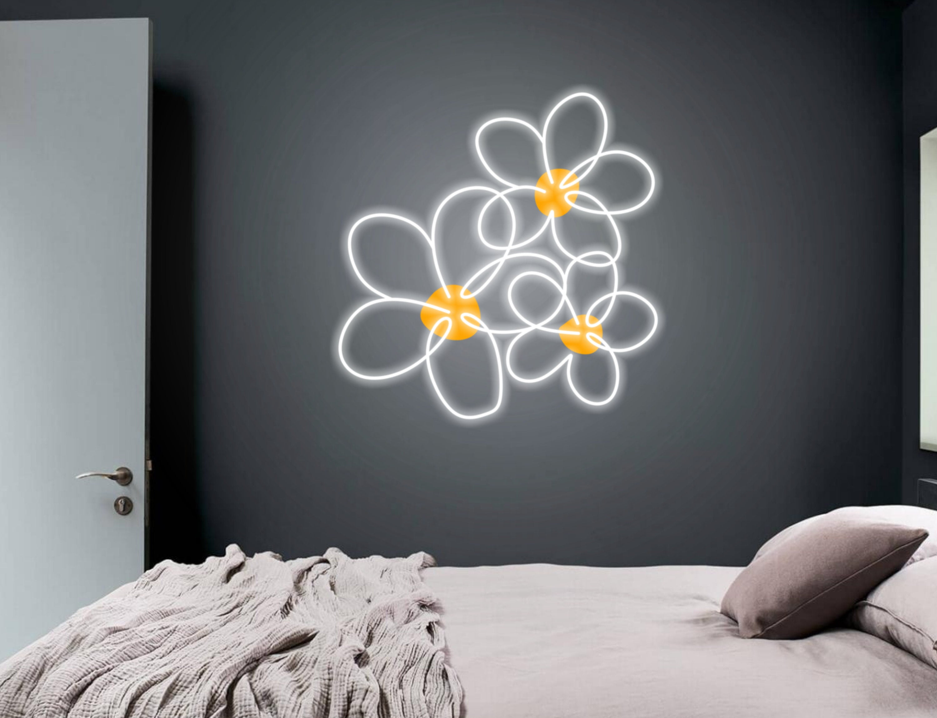 Handmadetneonsign Daisy Flower Neon Sign, Daisy Bedroom Light Sign ...