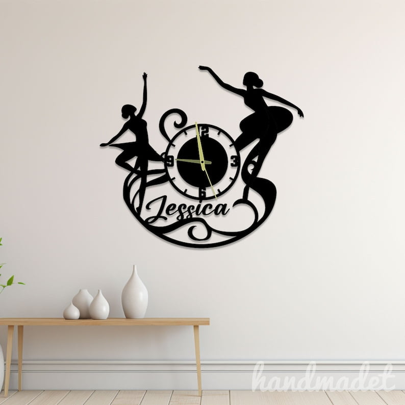 Handmadetneonsign Dancer Ballet Wall Clock Unique, Dancer Ballet Round ...