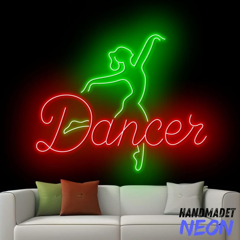 Handmadetneonsign Dancer Neon Sign, Dancing Led Sign, Dance Sport Wall ...