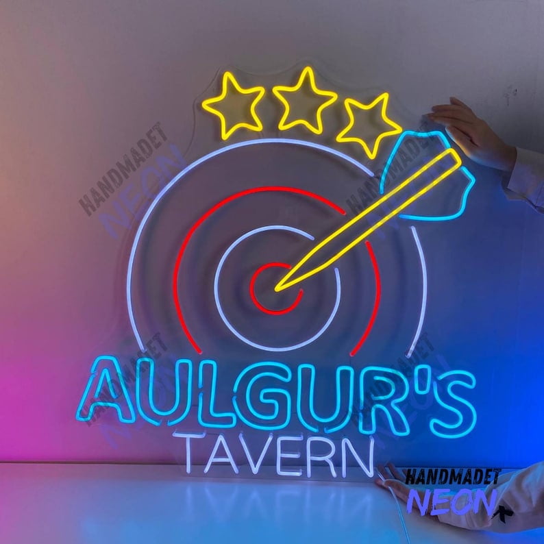 Handmadetneonsign Darts Neon Sign, Dartboard Led Sign, Dart Game Wall ...