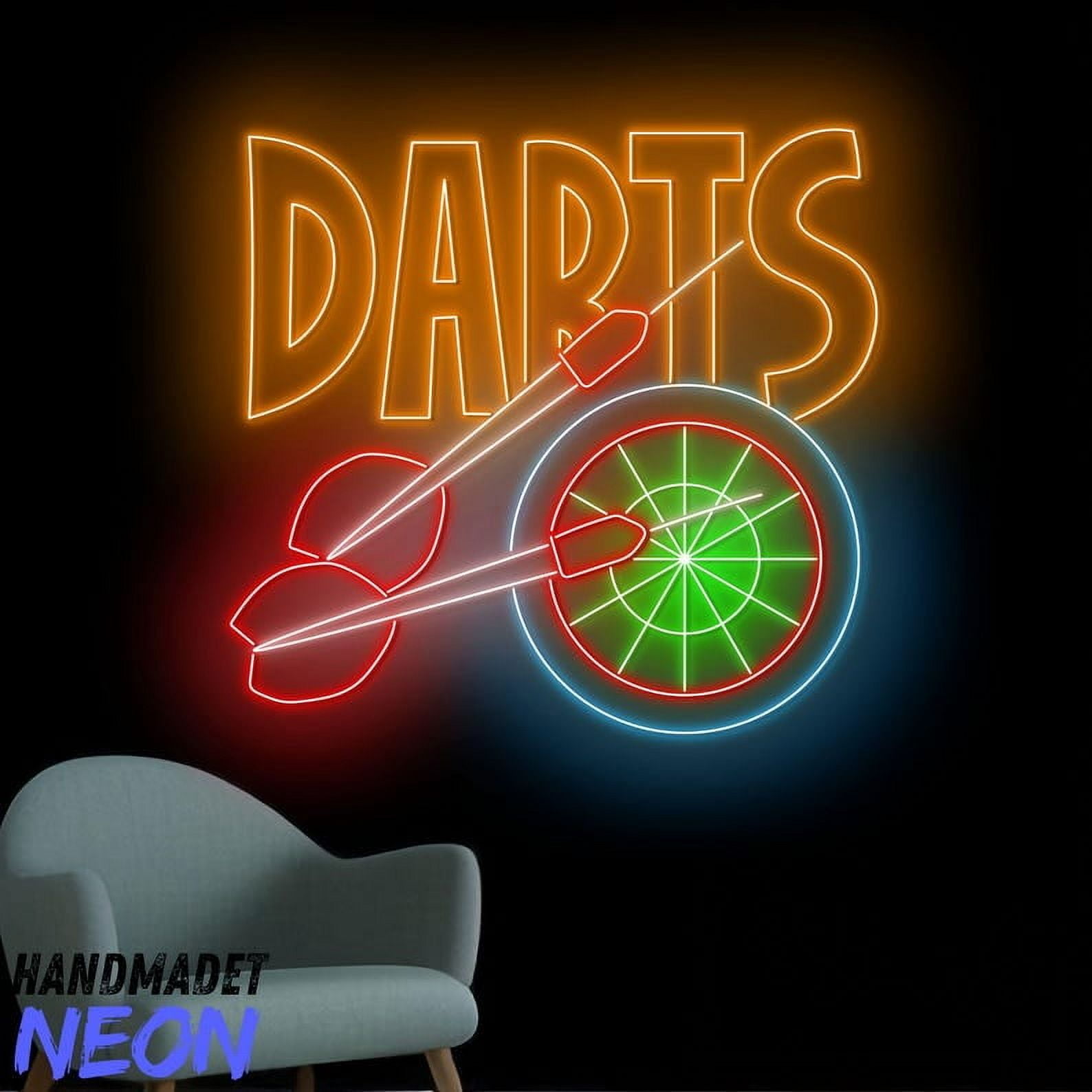 Handmadetneonsign Darts Neon Sign, Dartboard Led Sign, Dart Game Wall ...