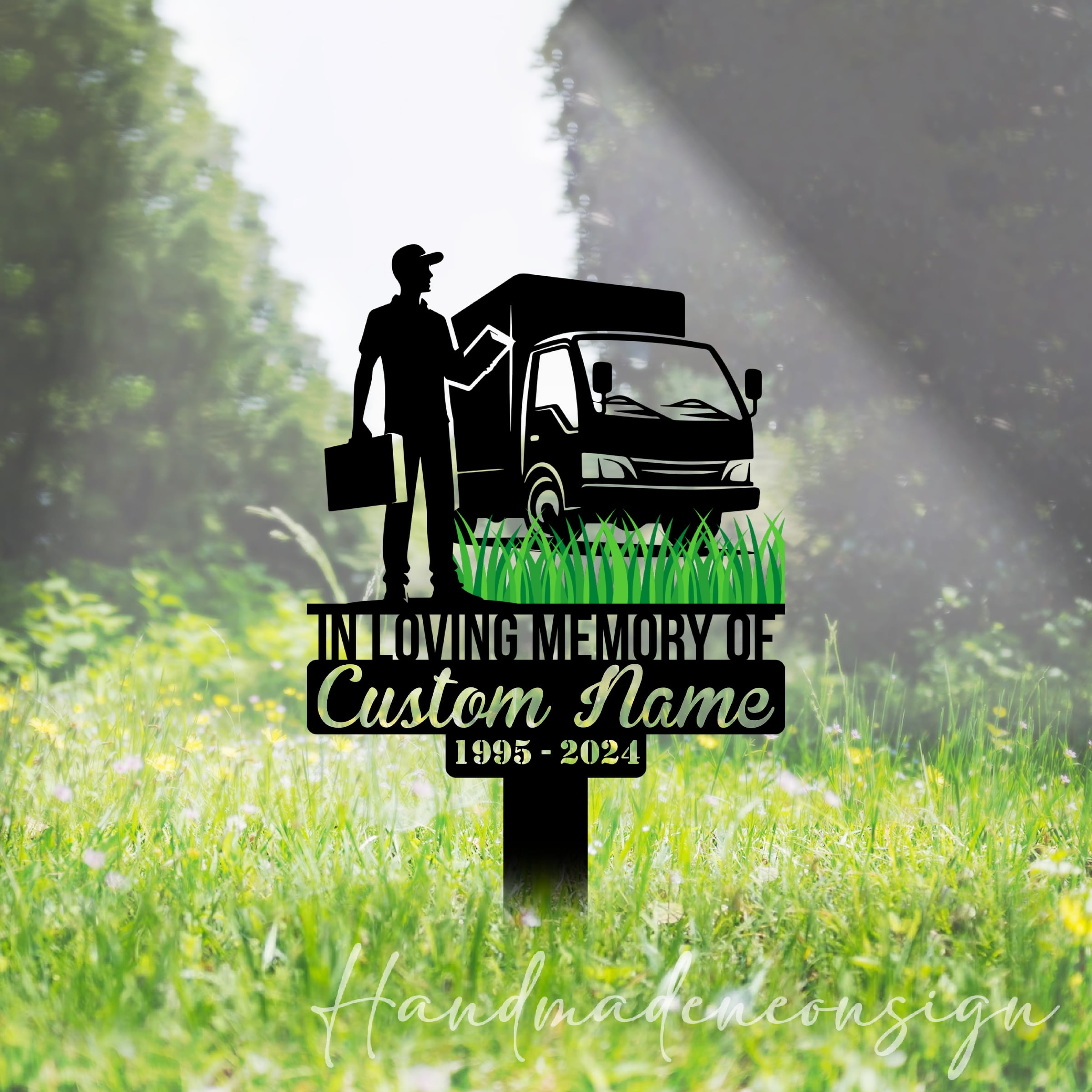 Handmadetneonsign Delivery Drivers Metal With Stake, Driver Metal Sign ...