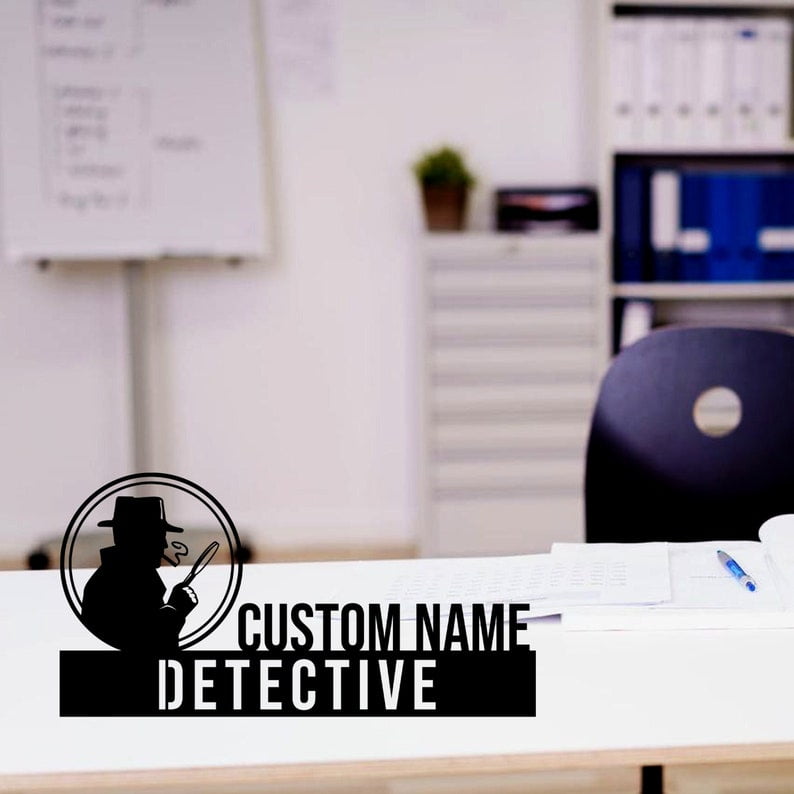 Handmadetneonsign Detective Metal Nameplate, Detective Desk Nameplate ...