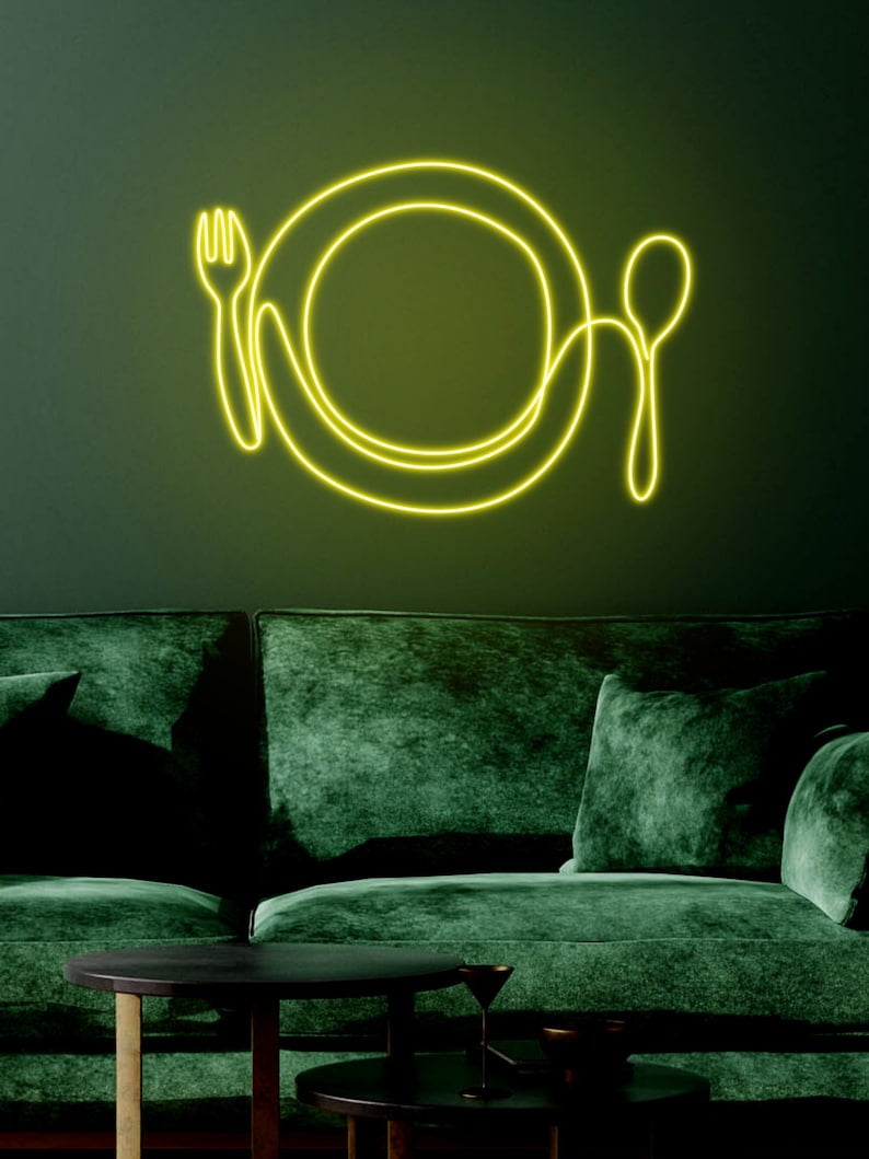 Handmadetneonsign Dinner Set Neon Sign, Wall Decoration For Living Room ...