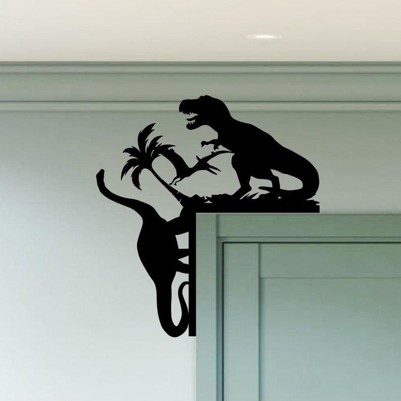Handmadetneonsign Dinosaur Door Corner Sign, Dinosaur Animal Metal Door ...