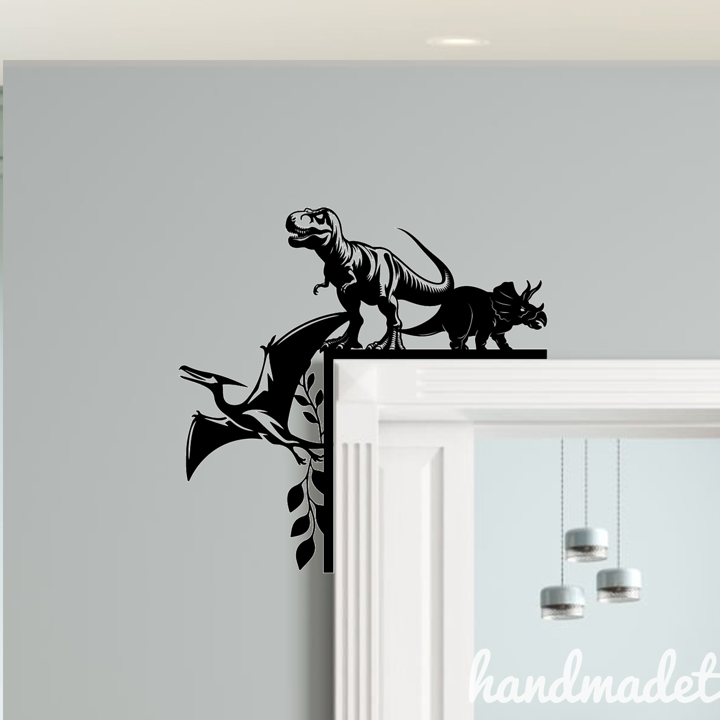 Handmadetneonsign Dinosaur Door Corner Sign, Dinosaur Metal Door Topper ...