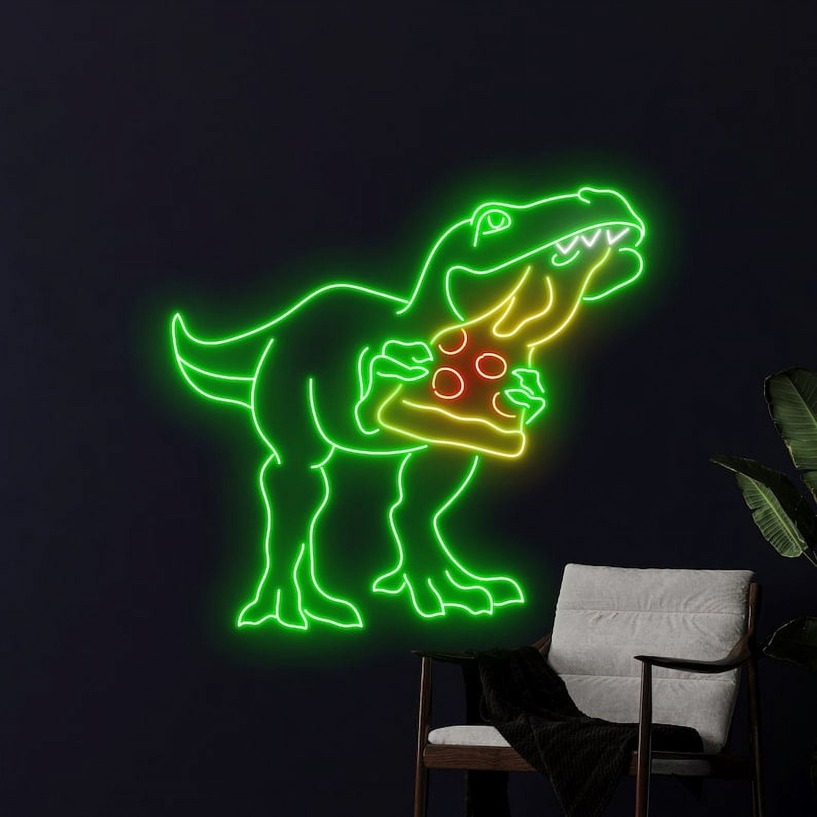 Handmadetneonsign Dinosaur Pizza Neon Sign, Pizza Dinosaur Led Sign ...