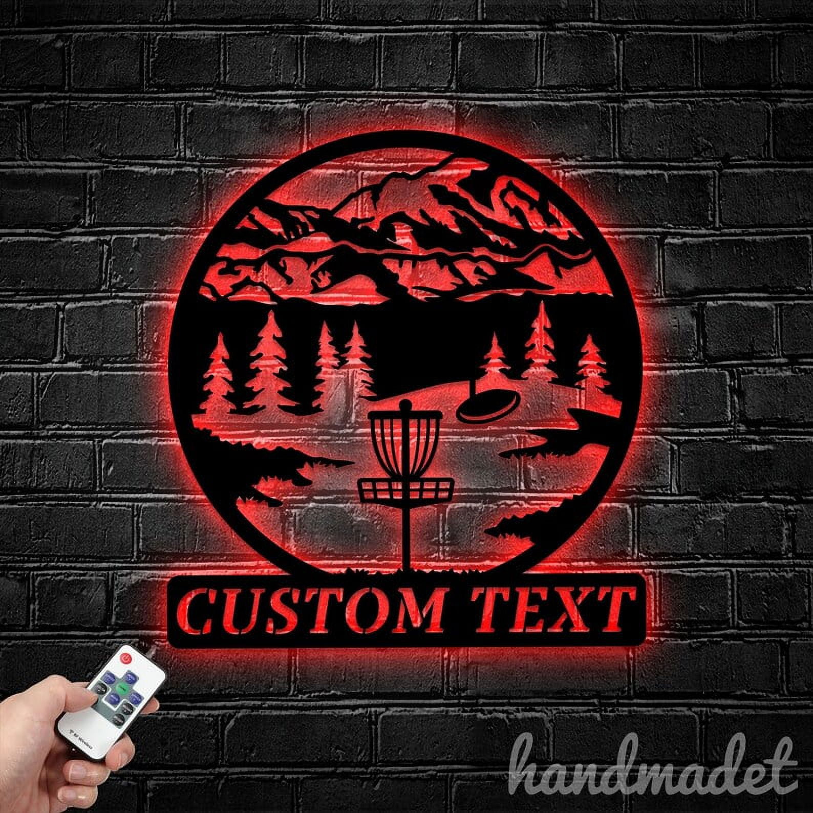 Handmadetneonsign Disc Golf Metal Wall Art Light, Disc Golf Metal Sign ...