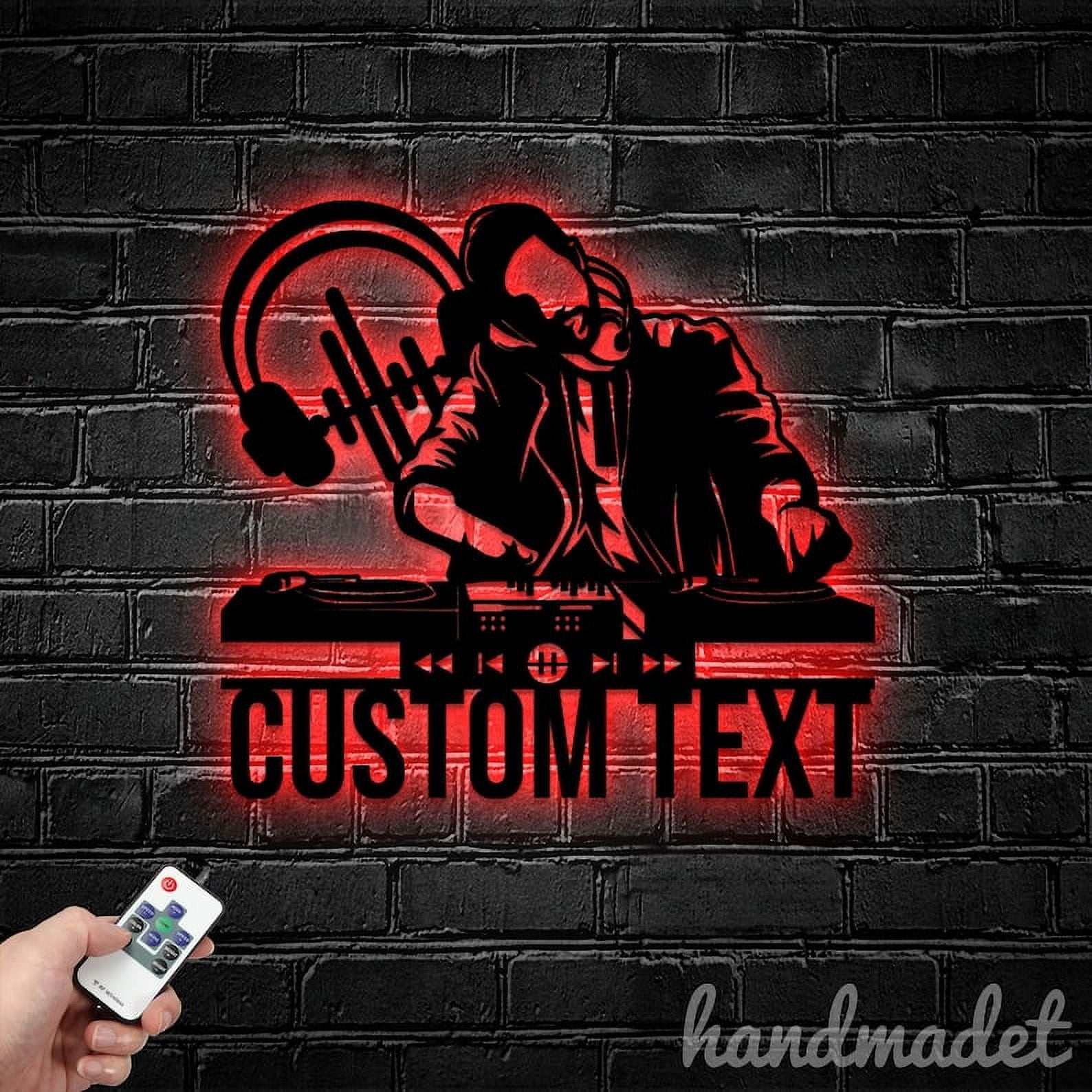 Handmadetneonsign Disc Jockey Metal Wall Art Light, Disc Jockey Metal ...
