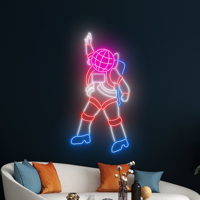 Handmadetneonsign Disco Ball Astronaut Led Sign, Disco Ball Neon Light ...