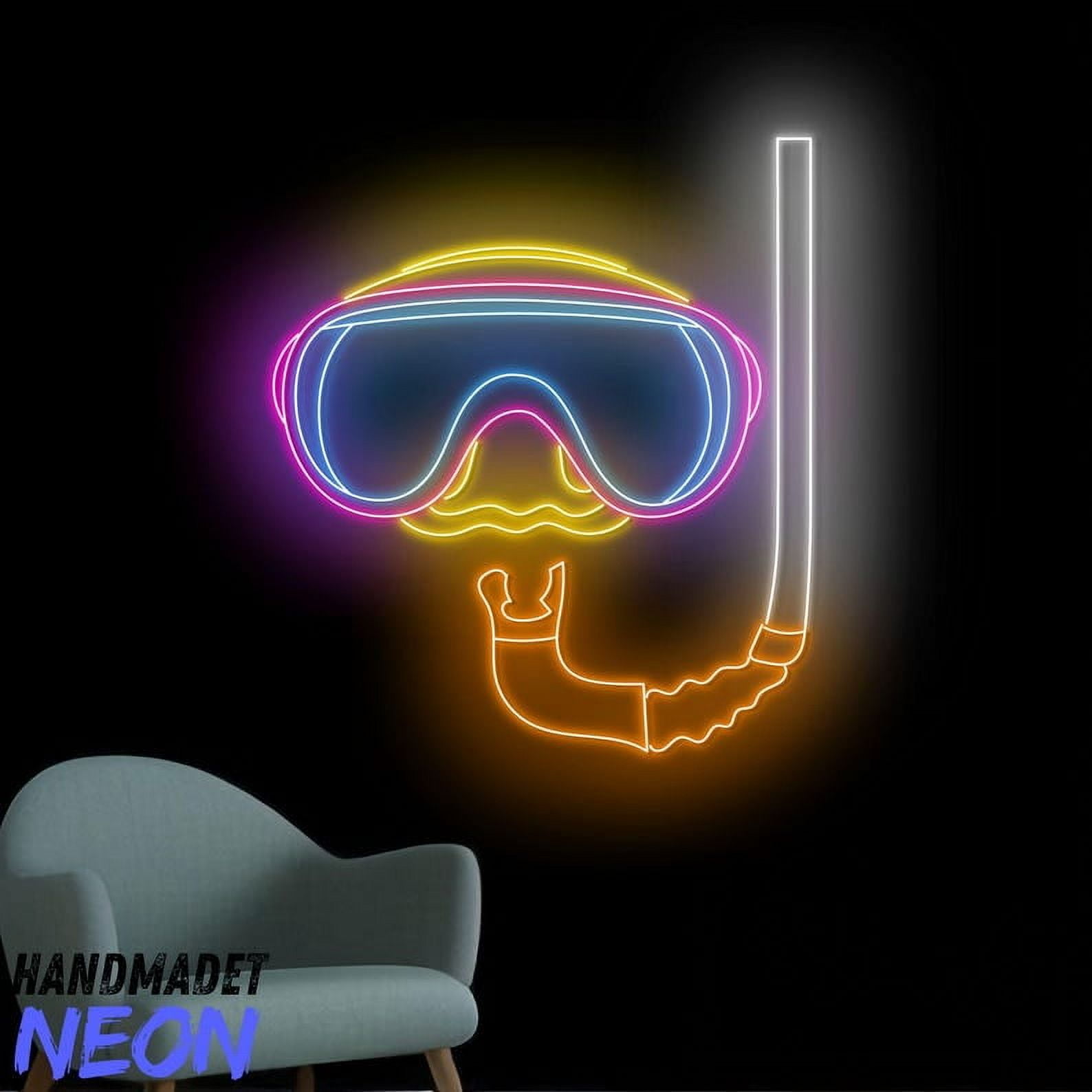 Handmadetneonsign Diver Mask Neon Sign, Scuba Diving Led Sign, Wall Art ...