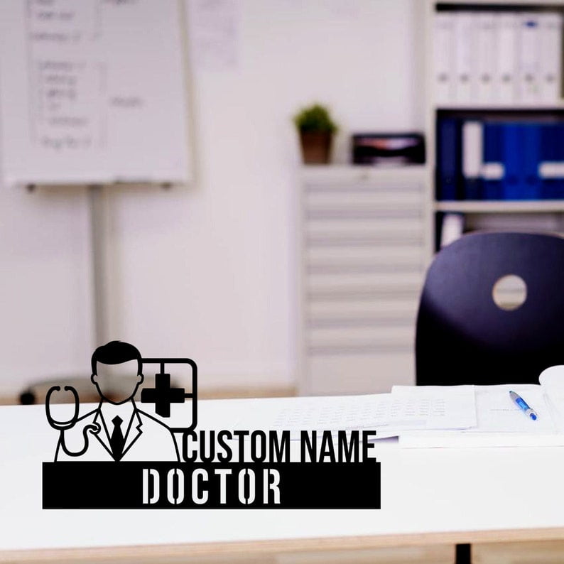 Handmadetneonsign Doctor Metal Nameplate, Doctor Desk Nameplate, Doctor ...