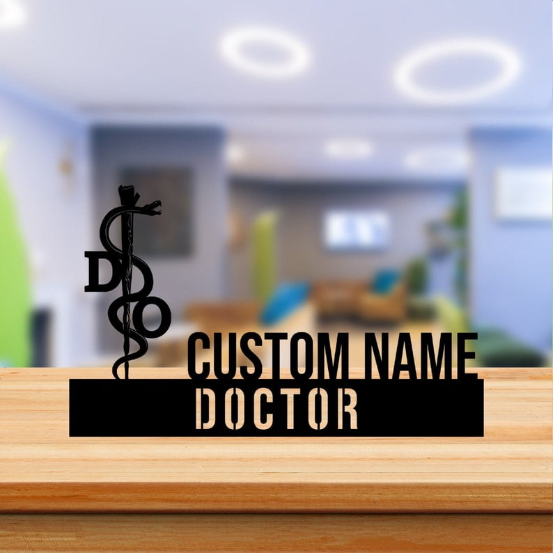 Handmadetneonsign Doctor Of Osteopathic Metal Nameplate, Doctor Desk ...