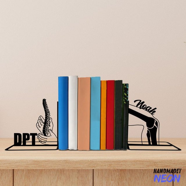 Handmadetneonsign Doctor Of Physical Therapy Metal Bookends, Doctor ...