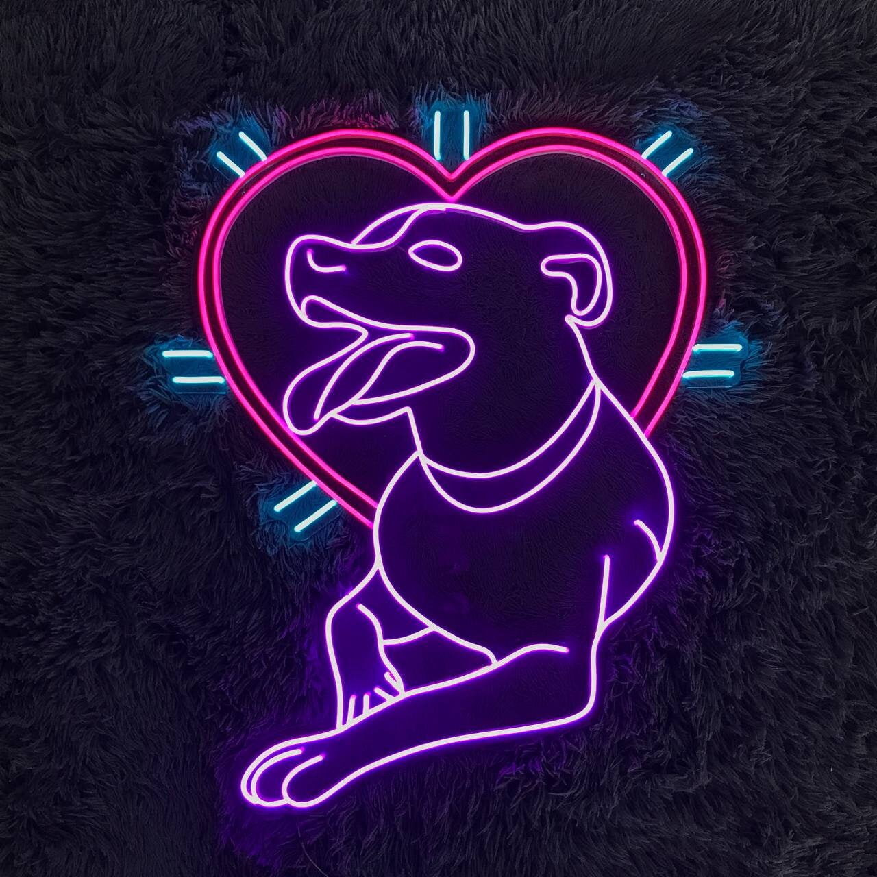 Handmadetneonsign Dog Led Sign, Dog Neon Sign, Wall Decor, Bulldog Led ...
