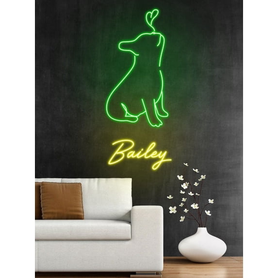 Handmadetneonsign Dog Name Neon Sign, French Bulldog Neon Sign, Custom ...